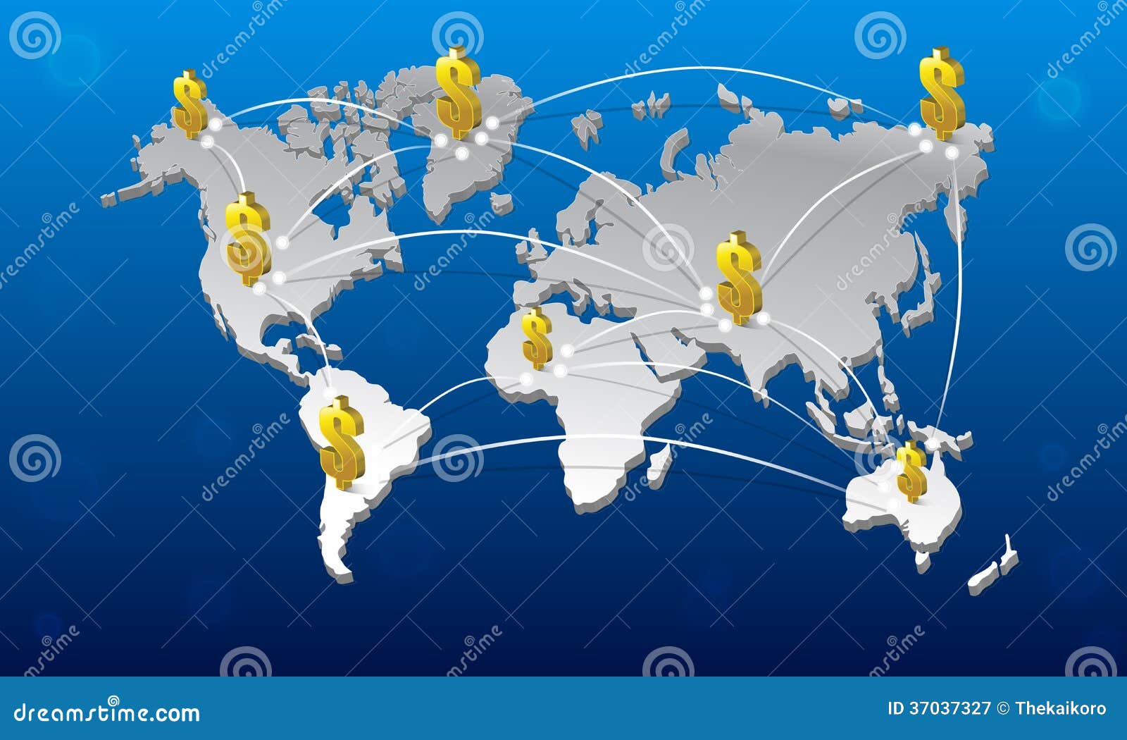 3D World map and dollar stock vector. Illustration of corporate - 37037327