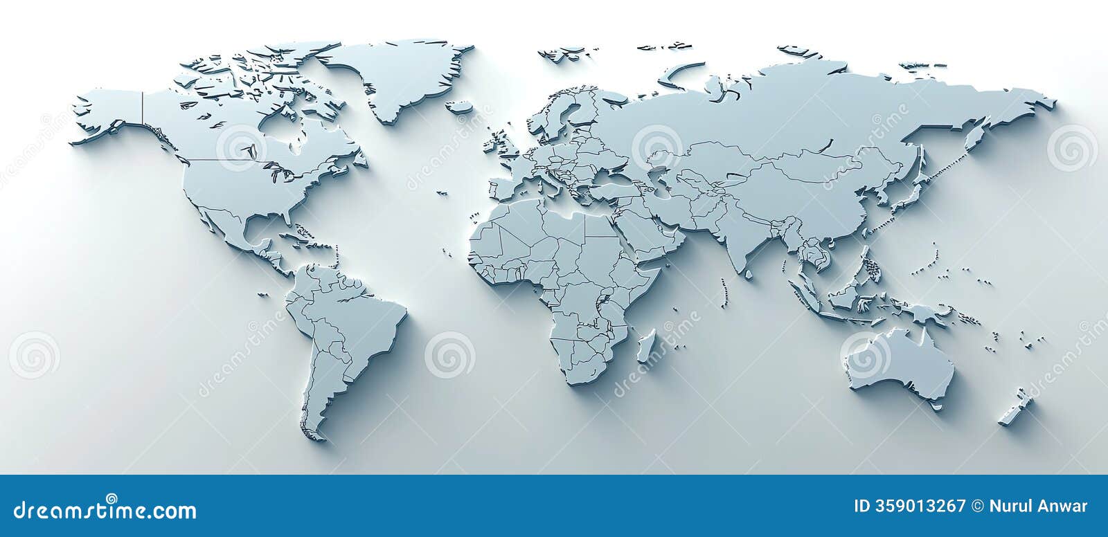 3D World Map With Embossed Countries Royalty-Free Stock Photo ...