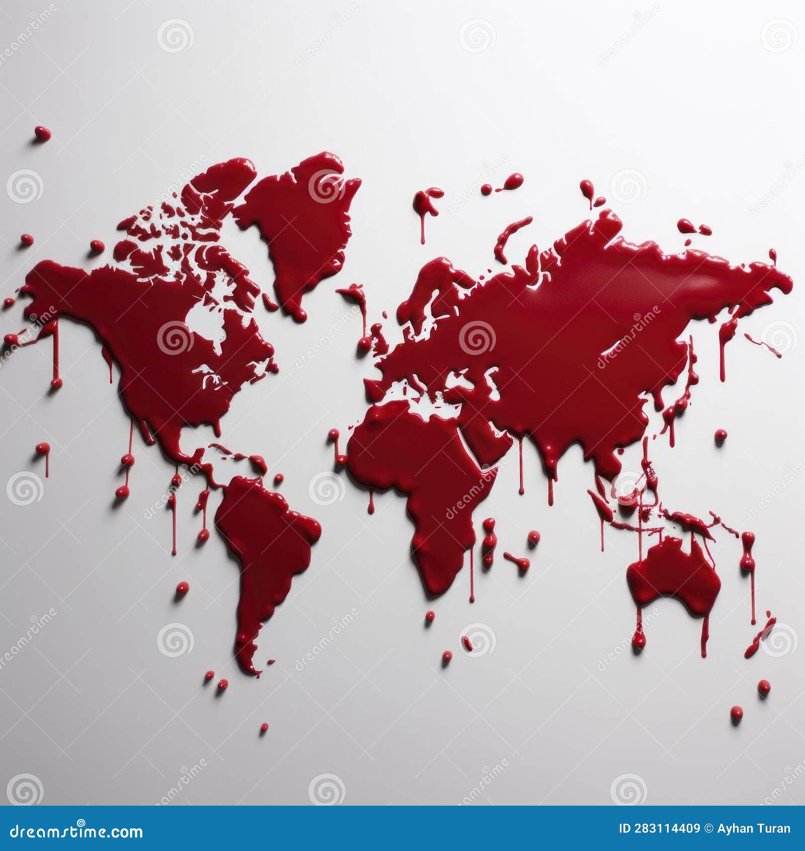 3d world map and red drops stock illustration. Illustration of save ...