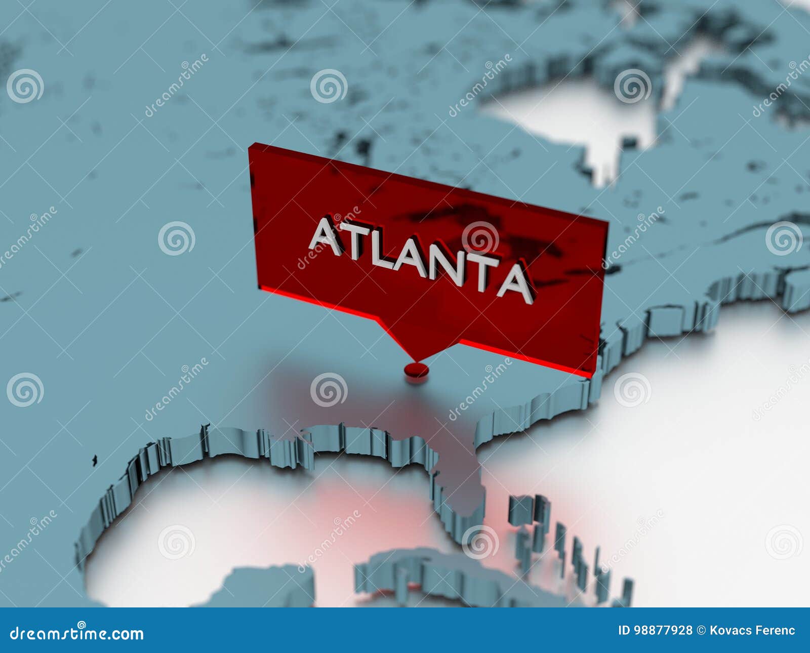 3d World Map Sticker - City of Atlanta Stock Illustration ...