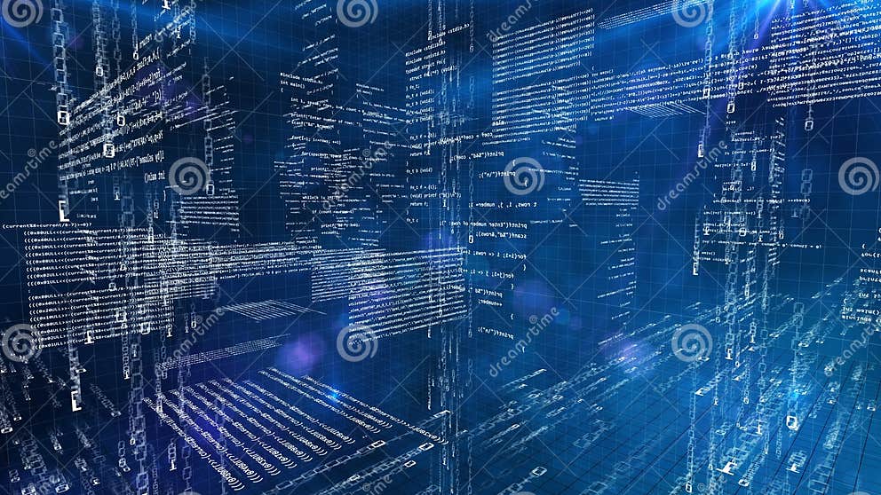3d World of Programming Inside Computer, Machine Symbols Code ...