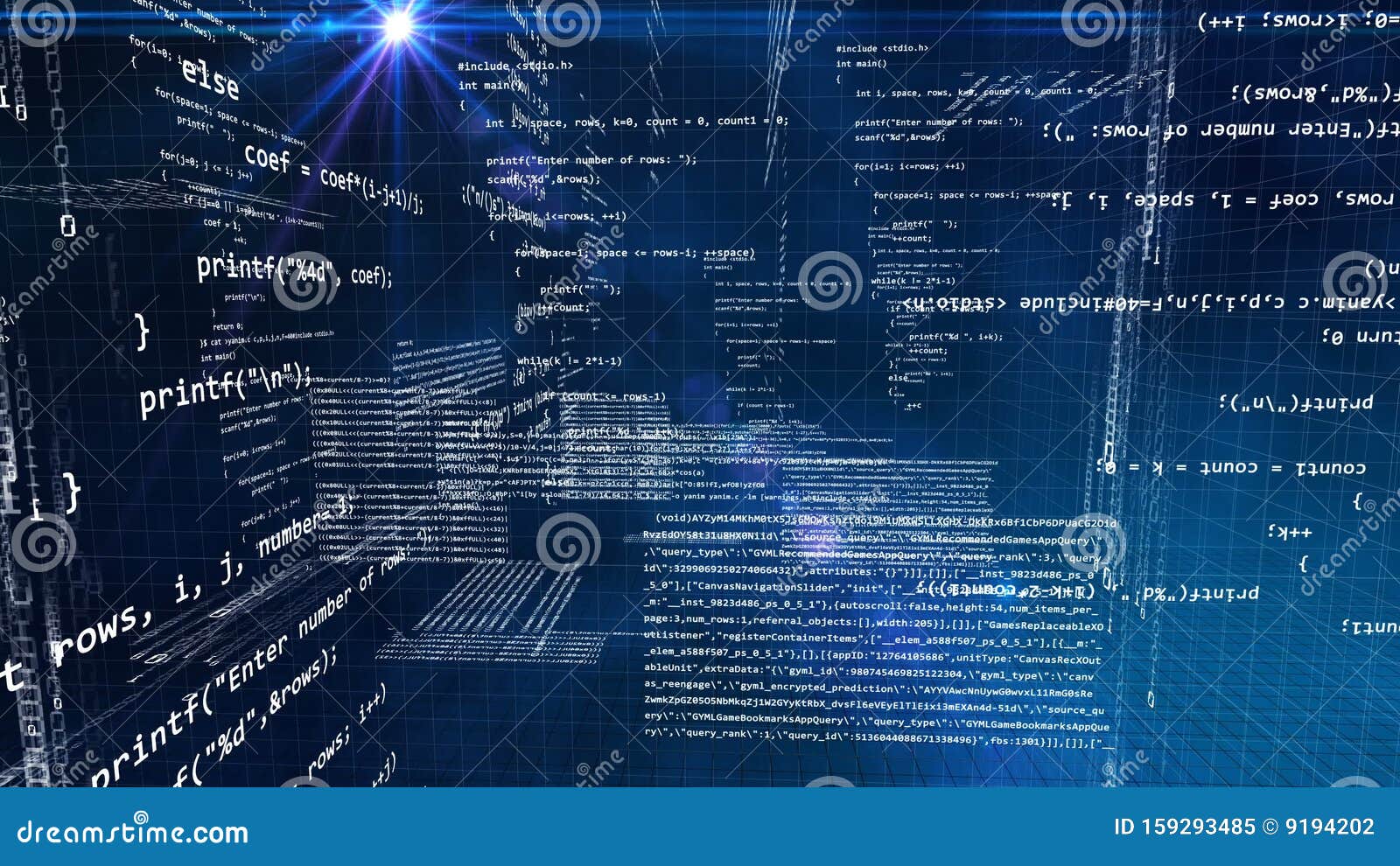 3d World of Programming Inside Computer, Machine Symbols Code Fly ...