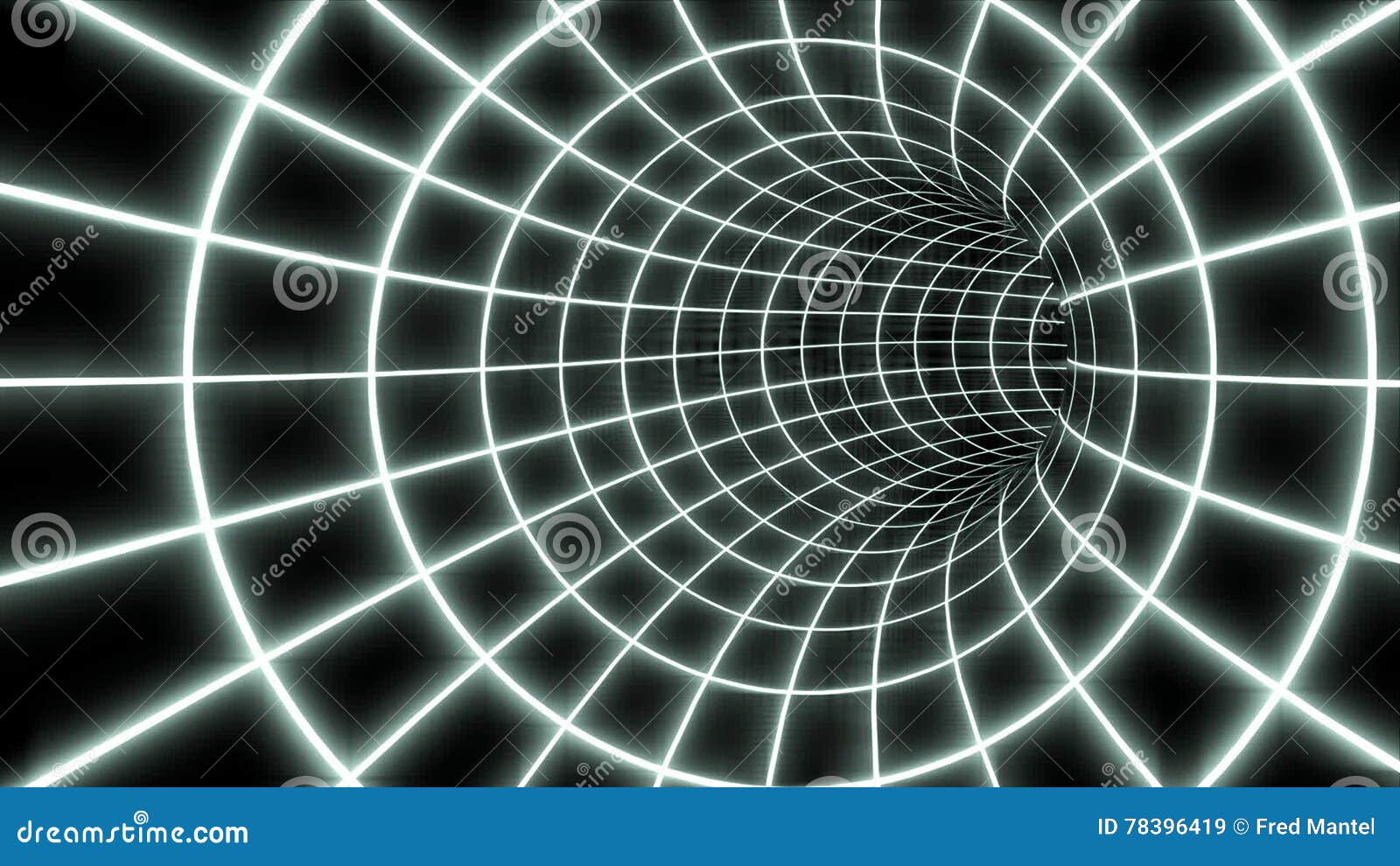 3D wormhole with grid loop stock video. Video of time - 78396419