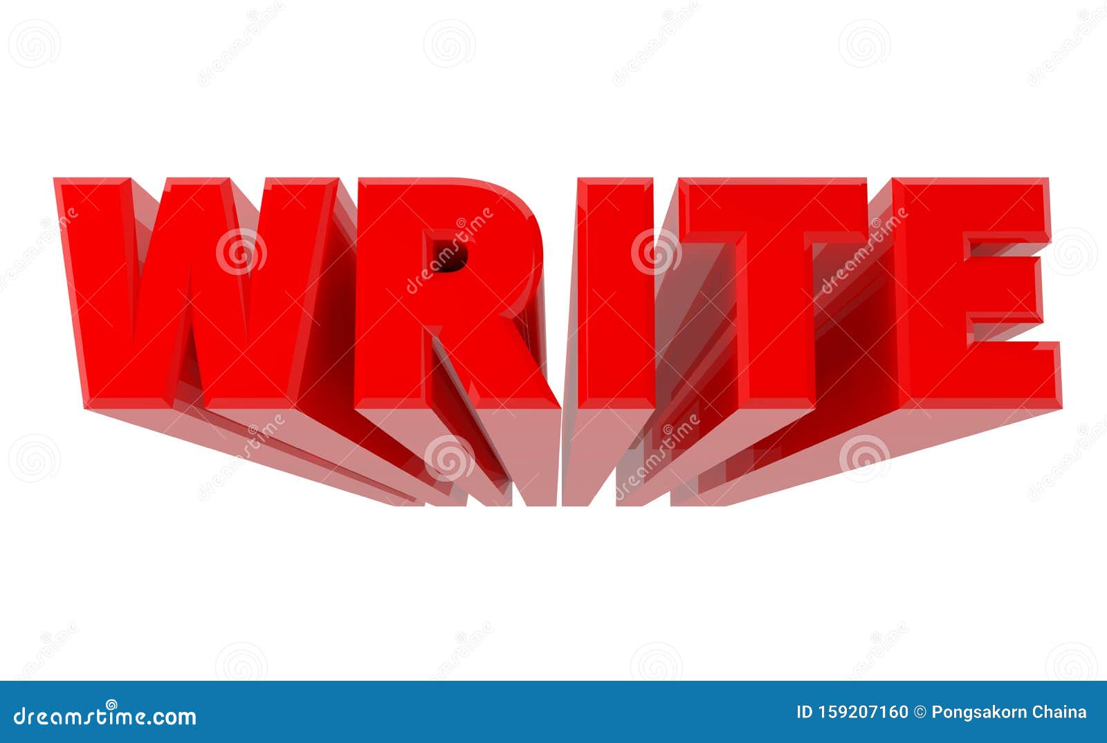 3D WRITE Word on White Background 3d Rendering Stock Illustration ...
