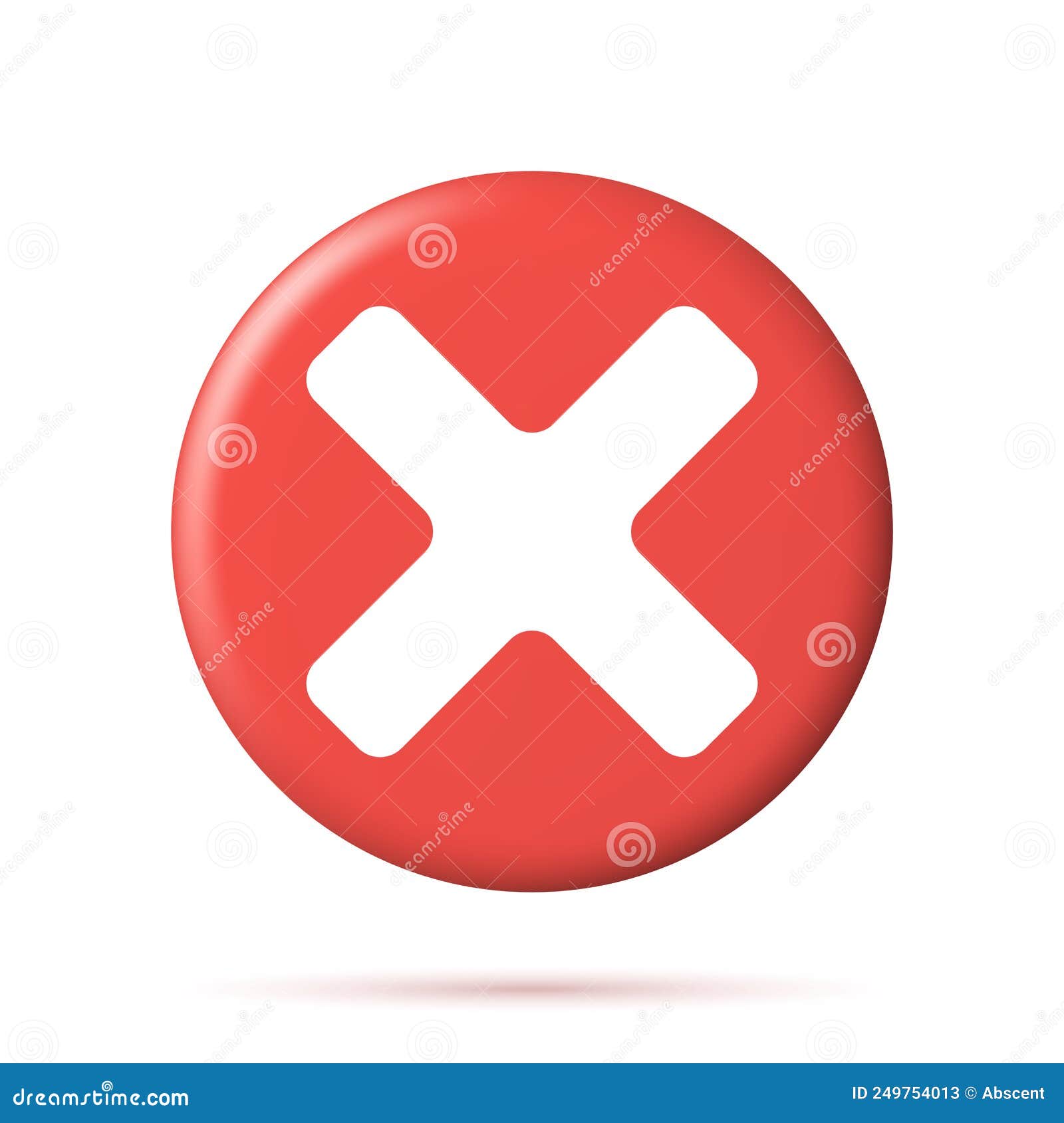 3D Wrong Button in Circle Shape. Stock Vector - Illustration of refuse ...