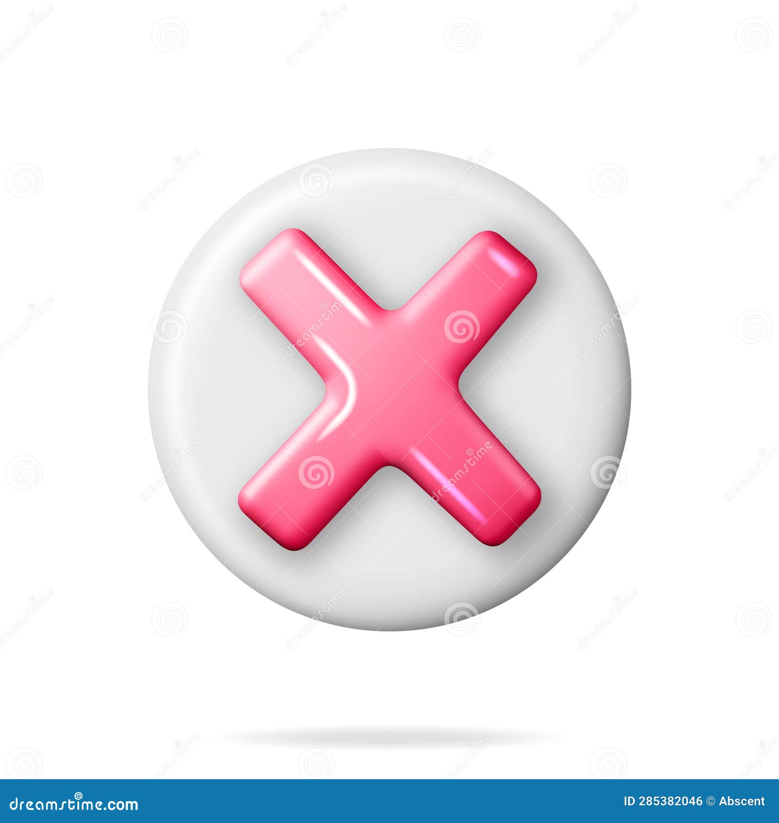 3D Wrong Button in Round Shape Stock Vector - Illustration of checkmark ...