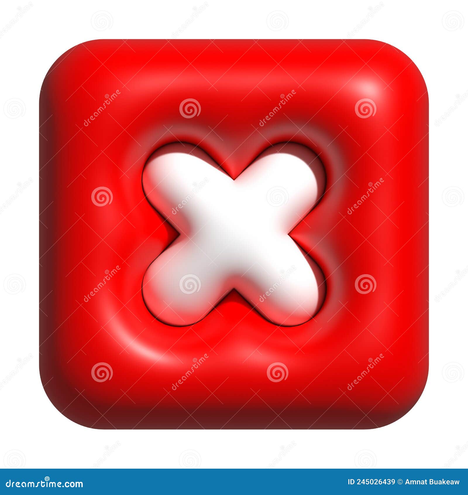 3D Wrong Icon Red, Refuse 3d Buttons, Not and No for Media Social Emoji ...
