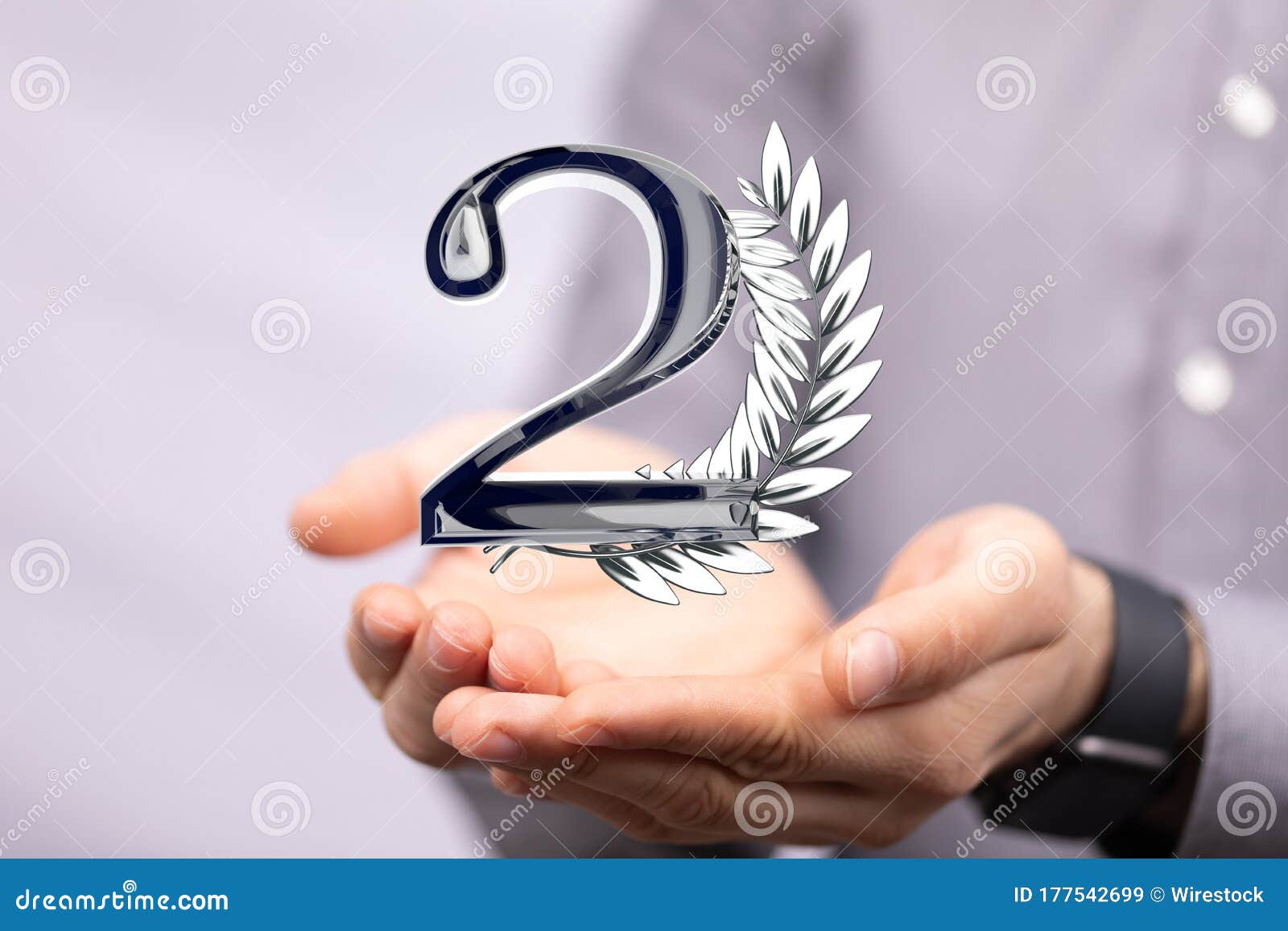 A 3d 2 Years or Award Anniversary Illustration Stock Image - Image of ...