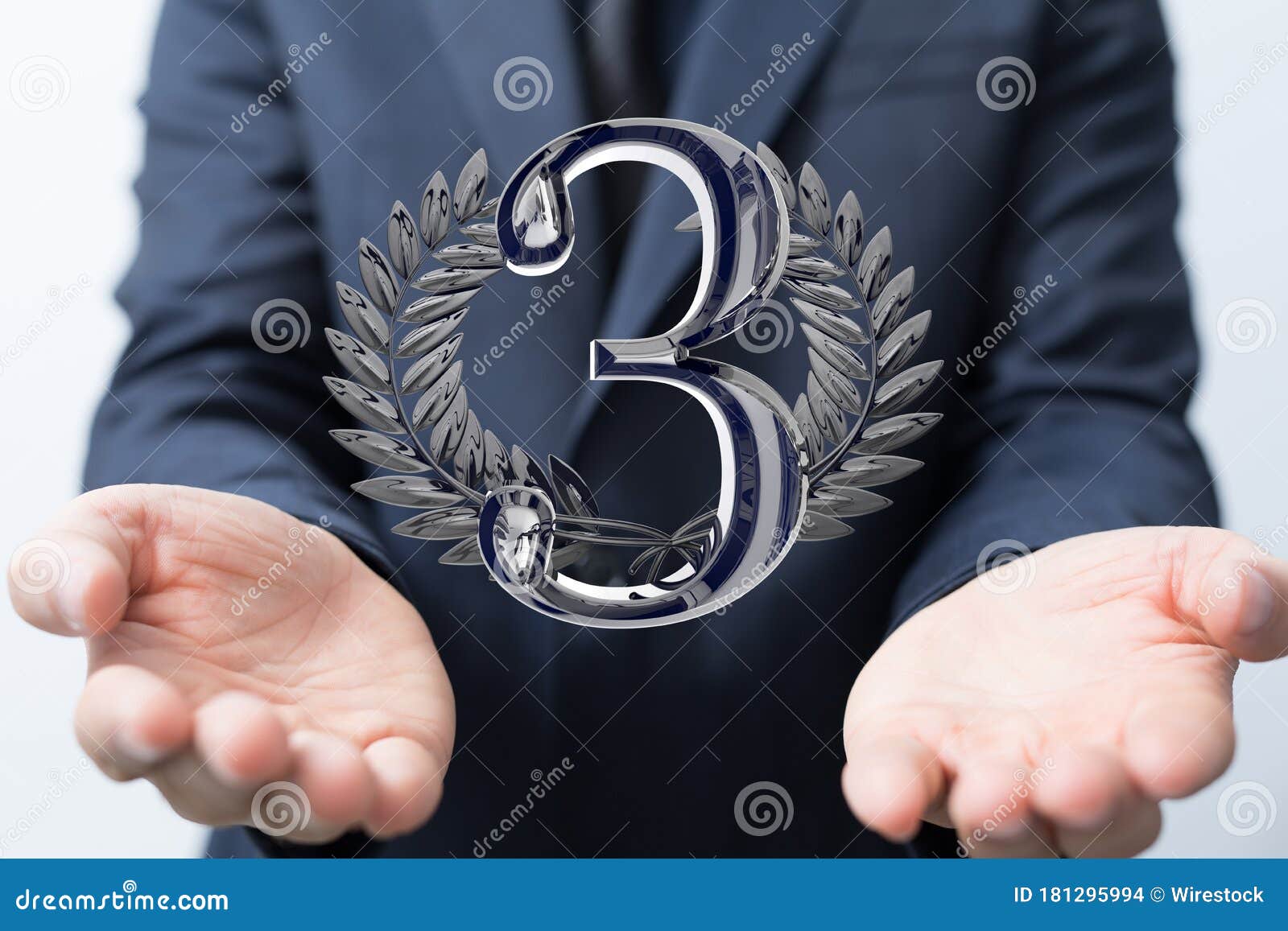 A 3d 3 Years or Award Anniversary Illustration Stock Photo - Image of ...