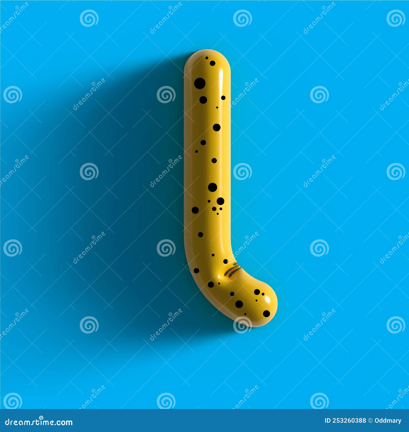 3d Yellow Bubble Plastic Letter L . Glossy Yellow Alphabet Letter L ...