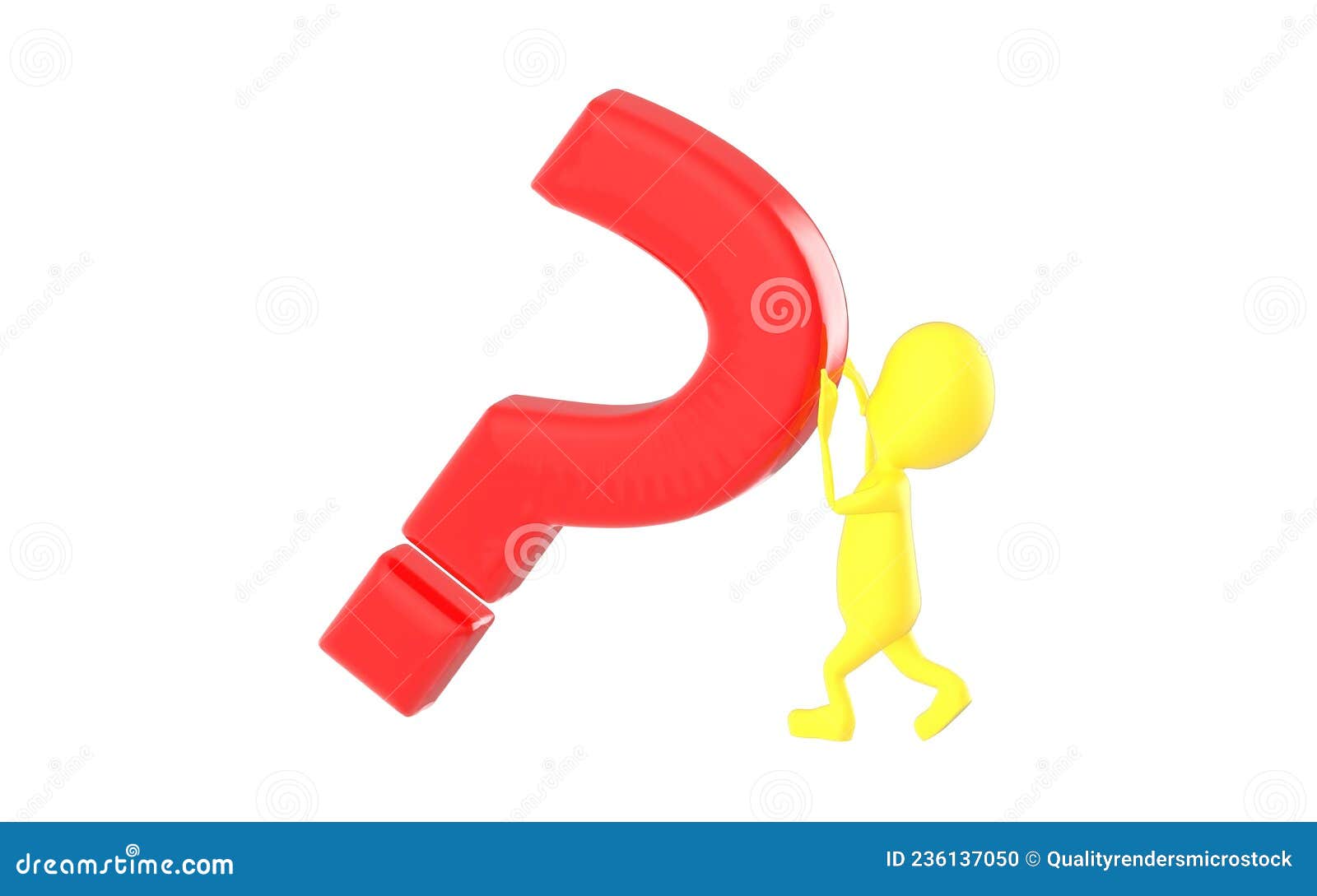 3d Man Is Pushing The Question Mark Button Cartoon Vector ...