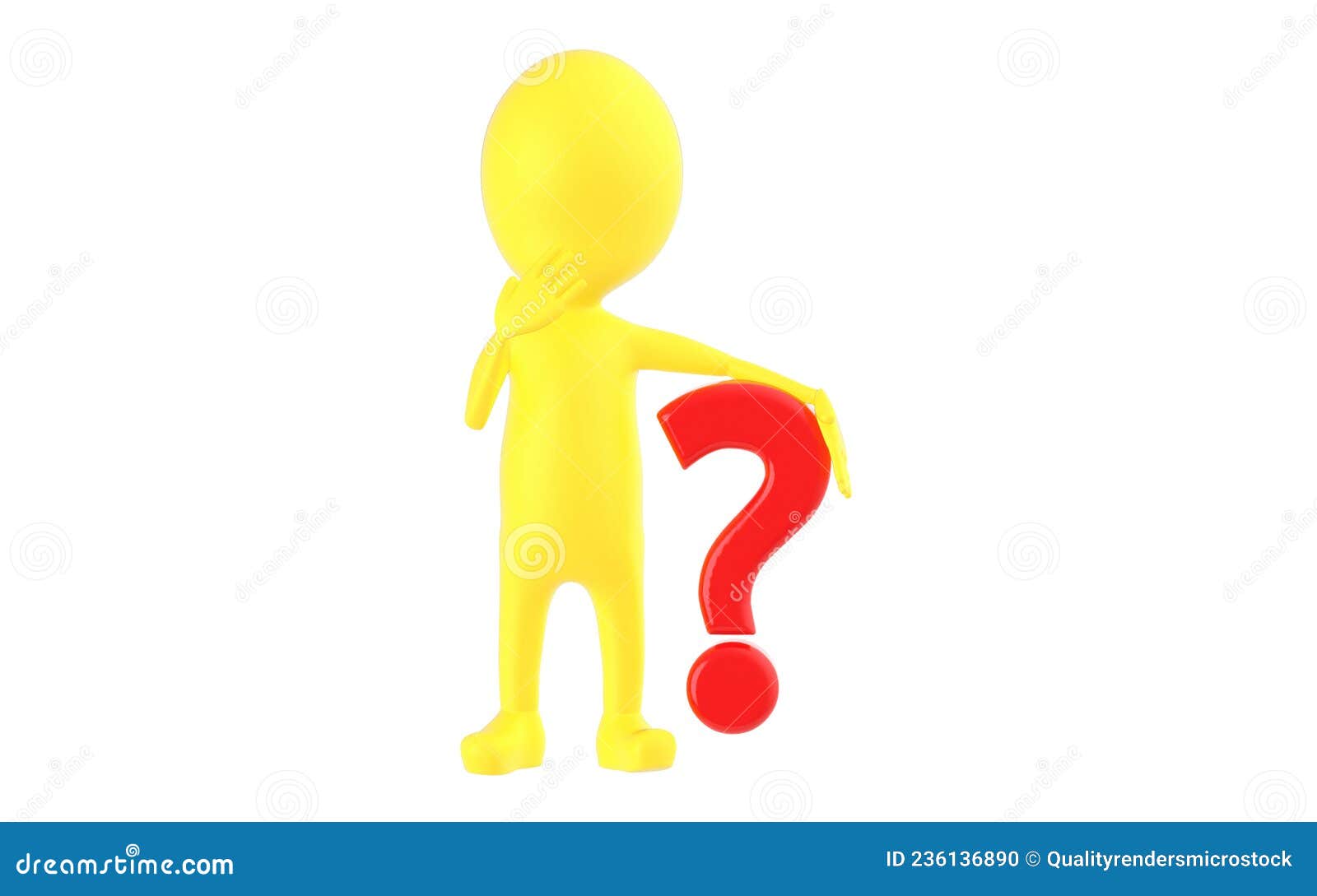3D Character With A Question Mark Symbol. 3d Rendering Royalty-Free ...