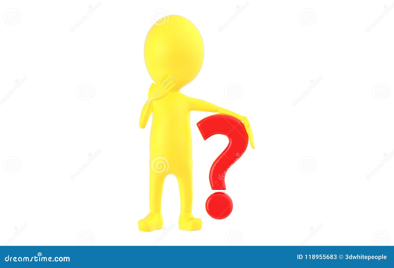 3D Character With A Question Mark Symbol. 3d Rendering Royalty-Free ...