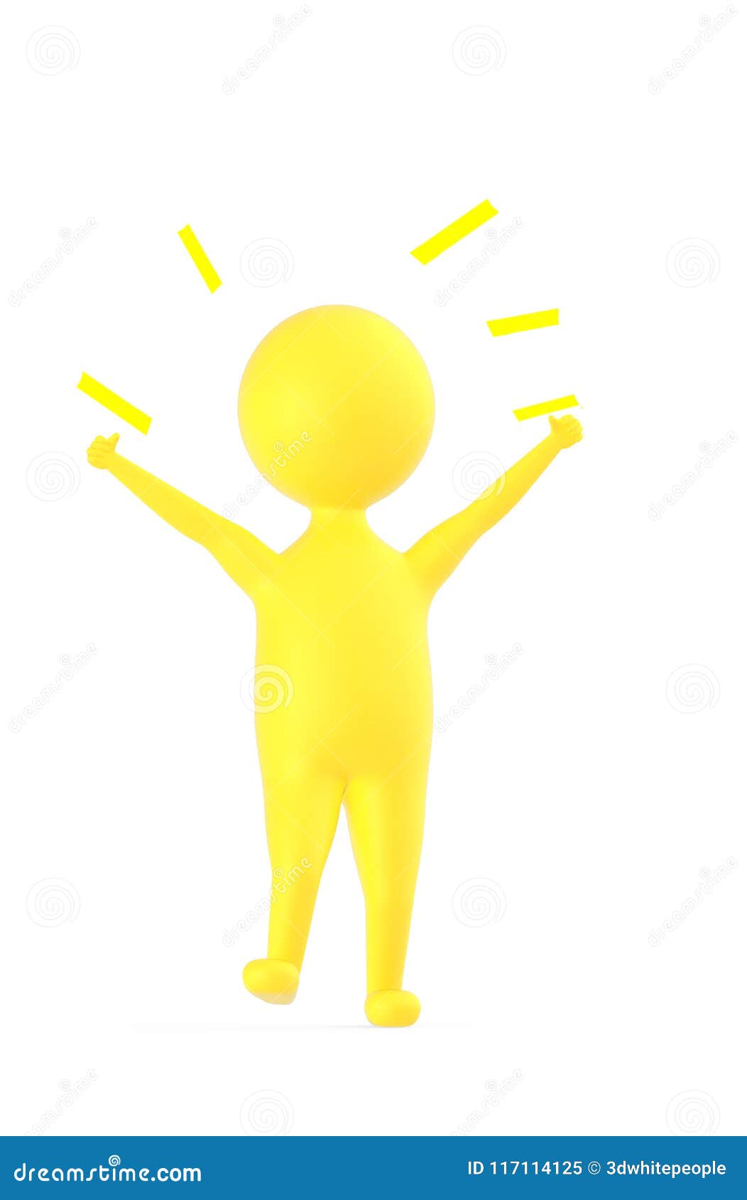 3d Yellow Character Showing Happiness / Excitment / Joy Stock ...