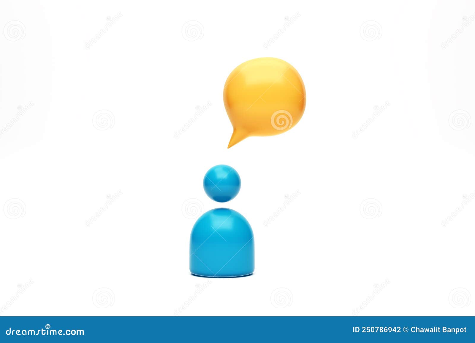 3d Yellow Chat Box or Speech Symbol and User Icon. Related To ...