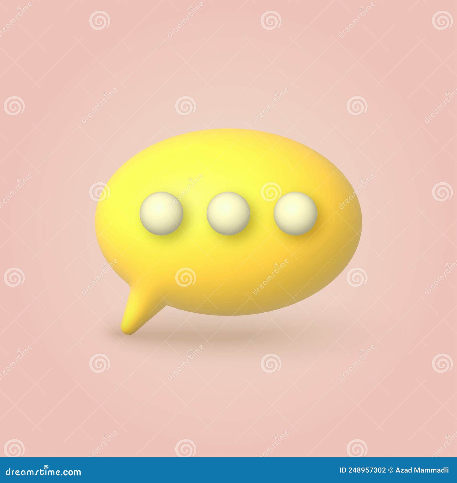 3d Yellow Chat Bubble with Soft Shadow. Vector Stock Vector ...