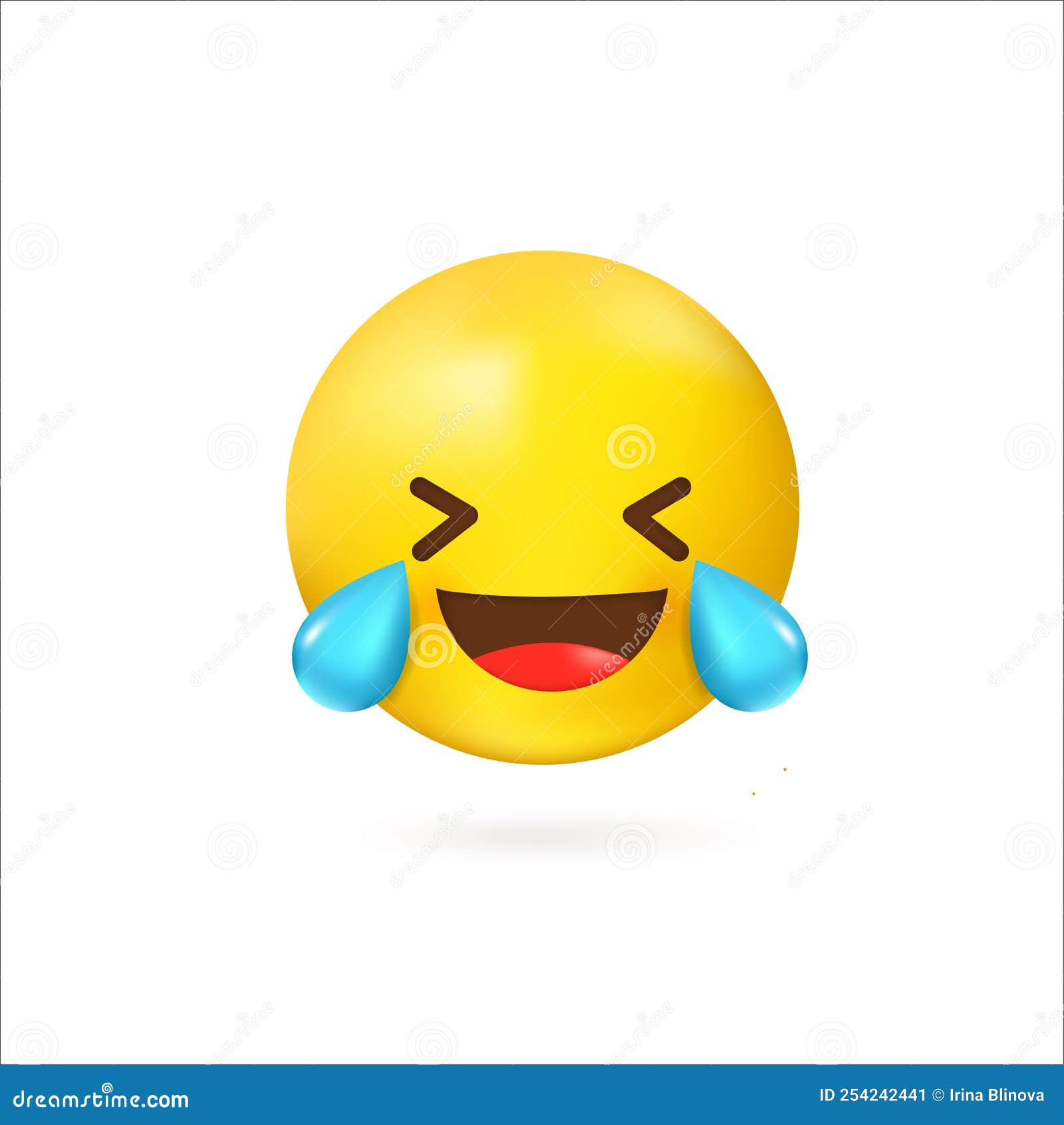 3D Yellow Emoticons with Smiling To Tears Stock Vector - Illustration ...
