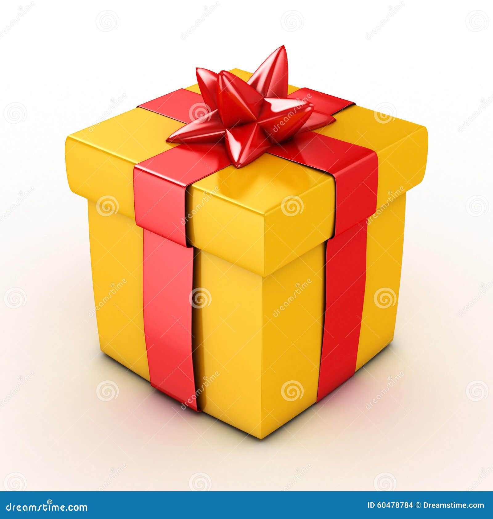 3d Yellow Gift Box - stock illustration. Illustration of decorative ...