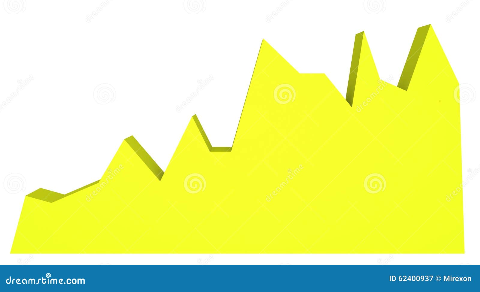 3d Yellow Graph on White Background. Abstract Stock Illustration ...