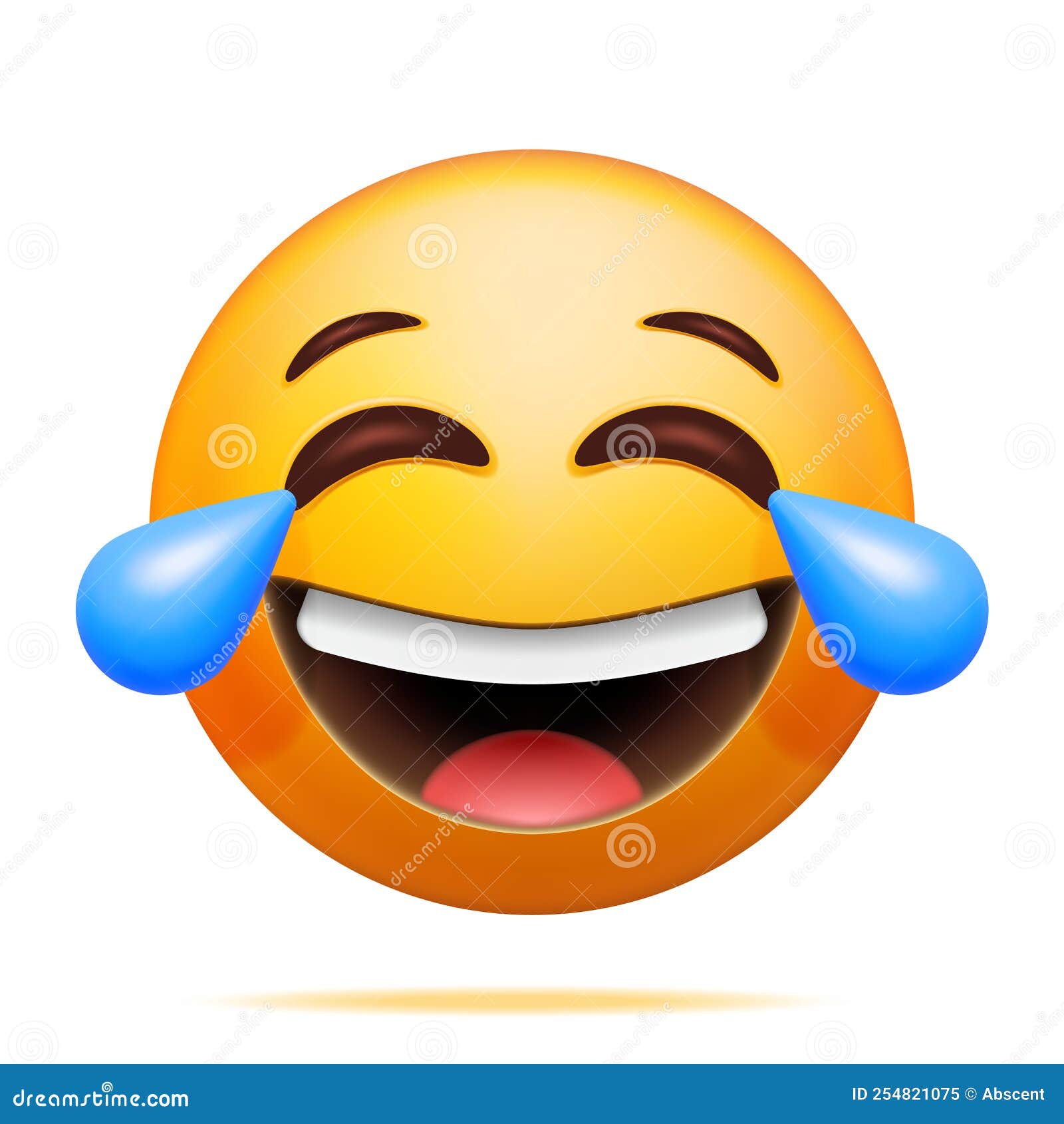 3D Yellow Laugh Emoticon with Tears Stock Vector - Illustration of ... 3D Yellow Laugh Emoticon with Tears Stock Vector - Illustration of ...