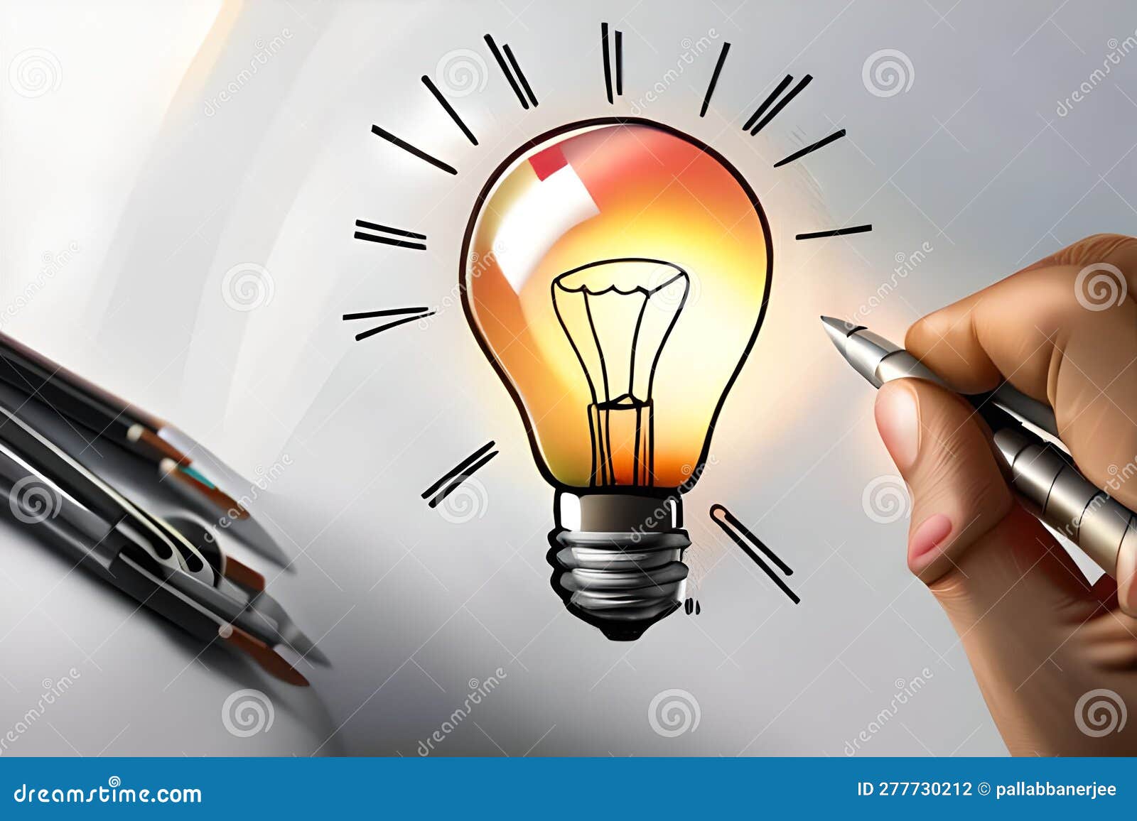 3D yellow light bulb stock illustration. Illustration of graphics ...