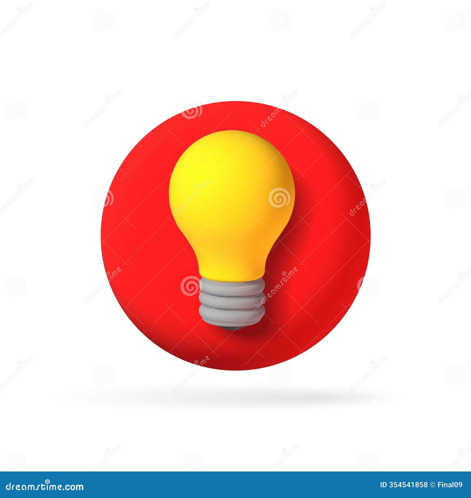 3d Yellow Lighting Bulb Icon. 3d Vector Render Simbol Ideya Solution ...