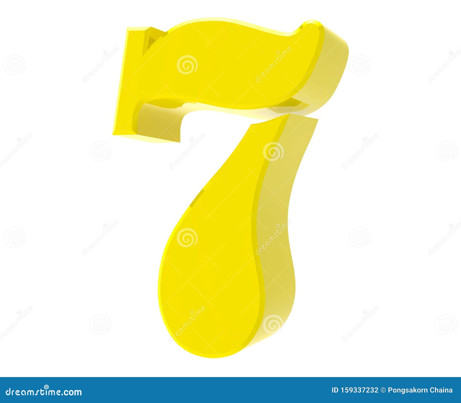3d Yellow Number 7 on White Background 3d Rendering Stock Illustration ...