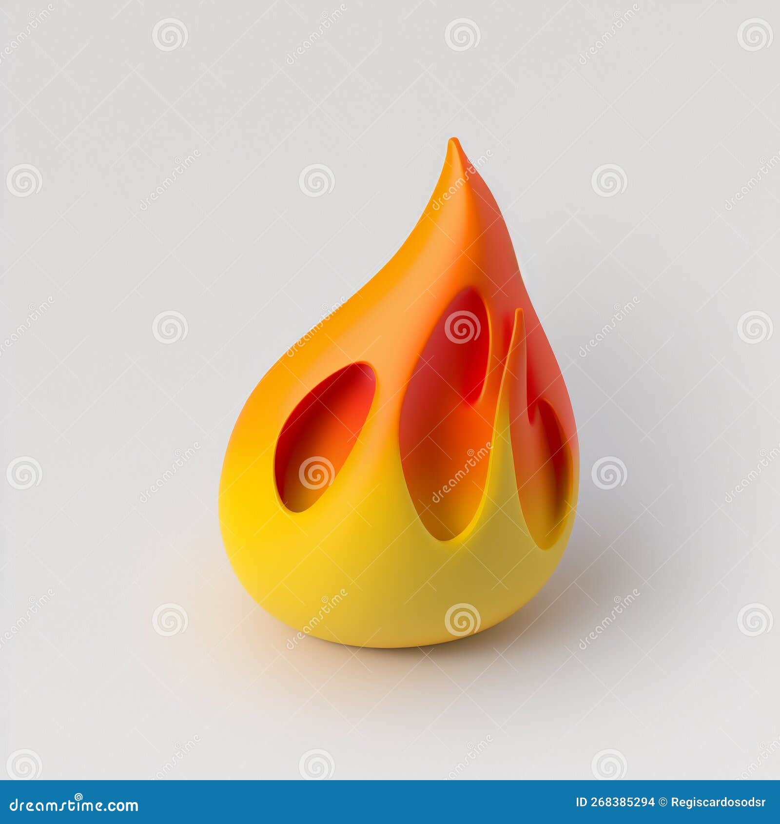 3D Yellow and Orange Flame Fire Stock Illustration - Illustration of ...