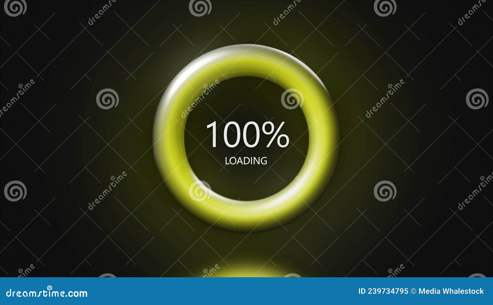 3D Yellow Pulsating Loading Bar with Changing Percentages. Creative ...