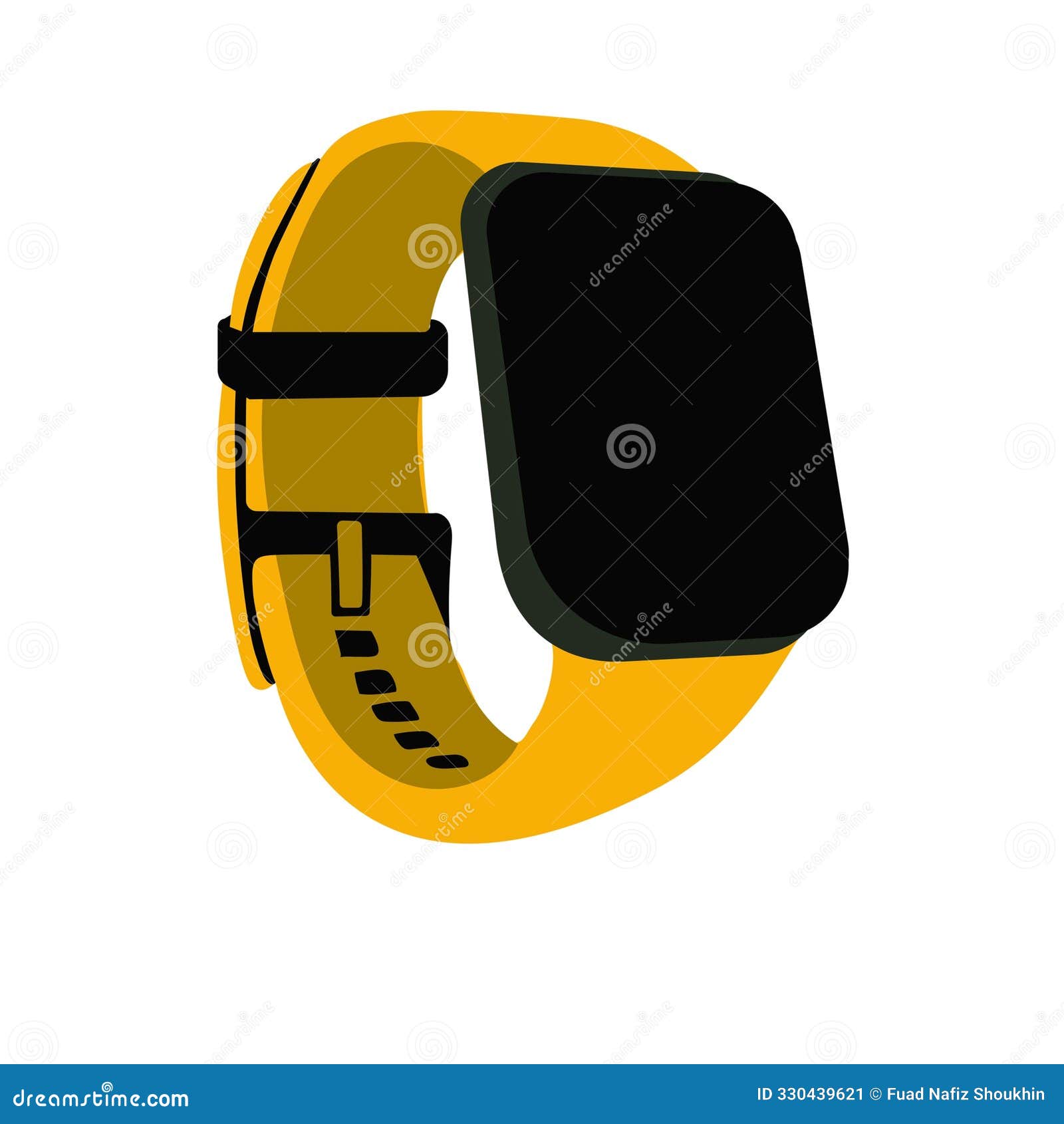 3d Yellow Smartwatch Mockup Design Stock Illustration - Illustration of ...