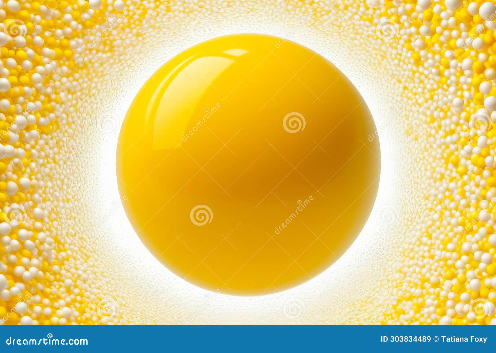 3d Yellow Sphere As Mockup with White Areola in among White and Yellow ...