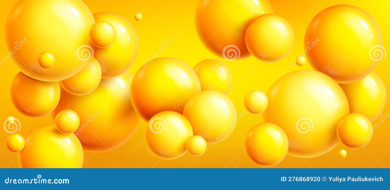 3d Yellow Sphere Background, Abstract Ball Bubble Stock Vector ...