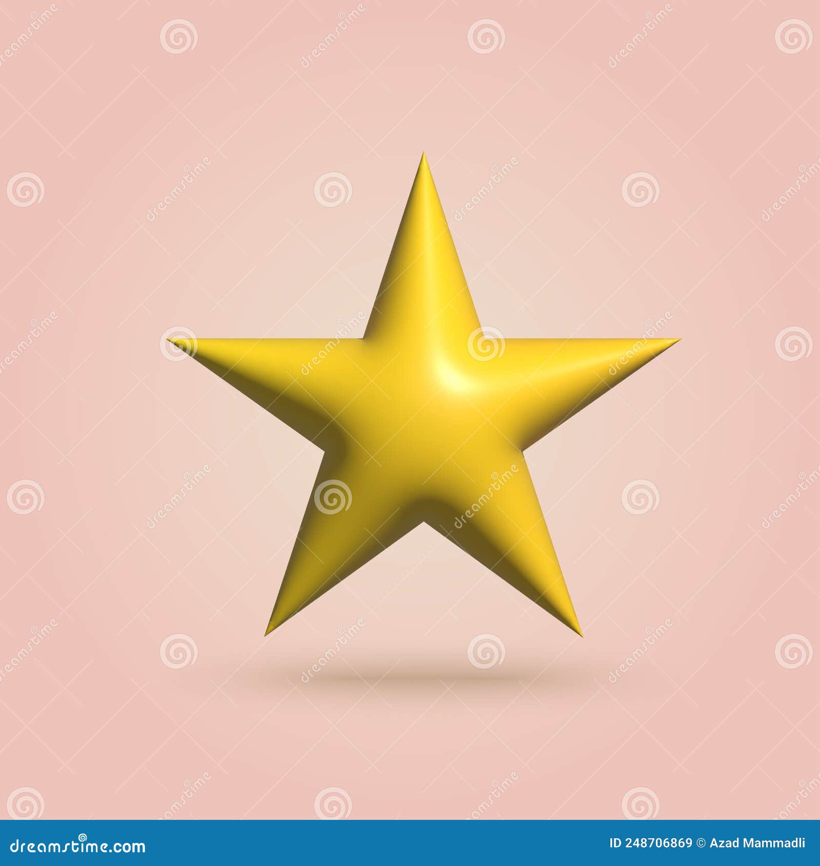 3d Yellow Star with Soft Shadow. Vector Stock Vector - Illustration of ...