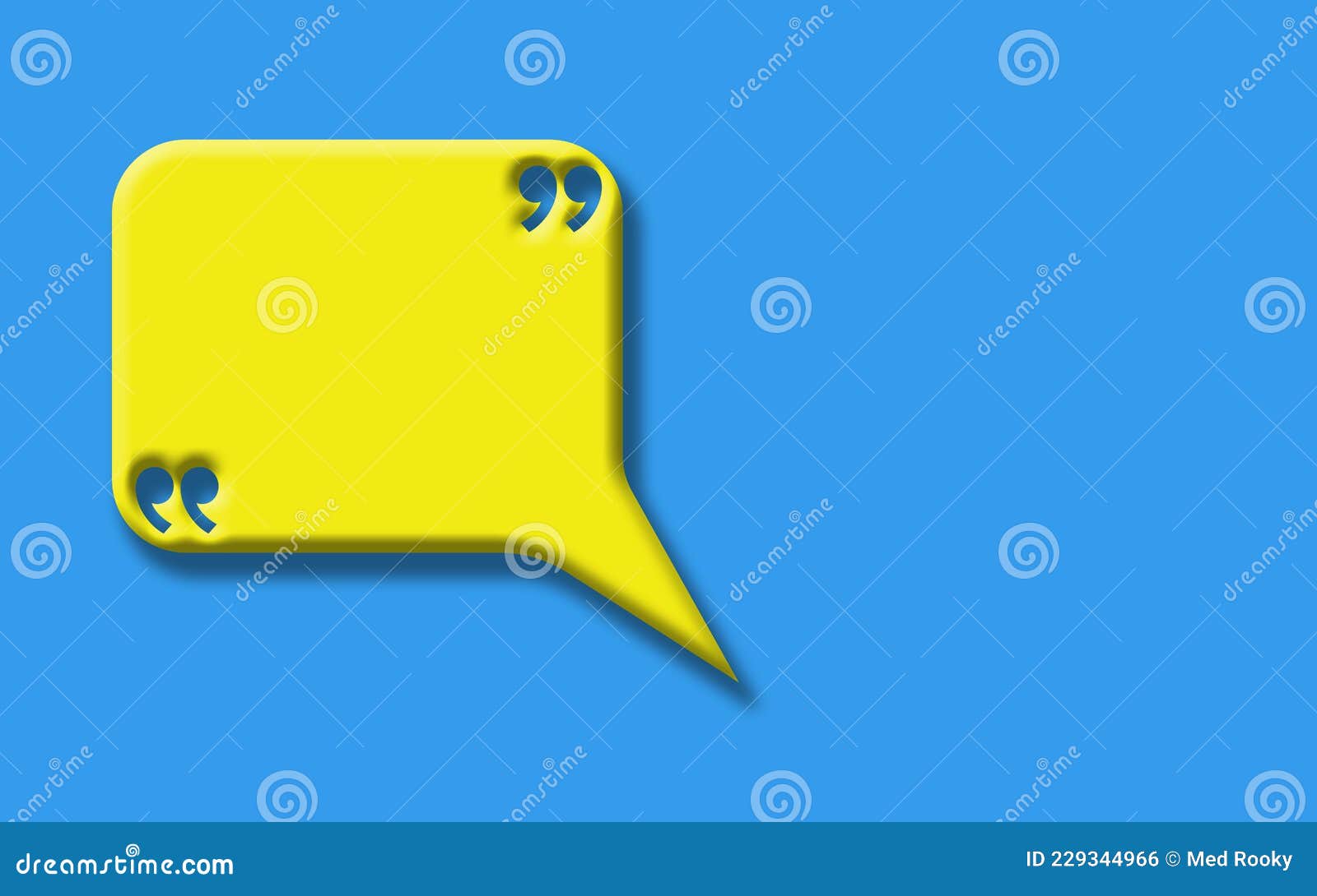 3D Yellow Talk Bubbles on Blue Background. Empty Bubble Speech for ...