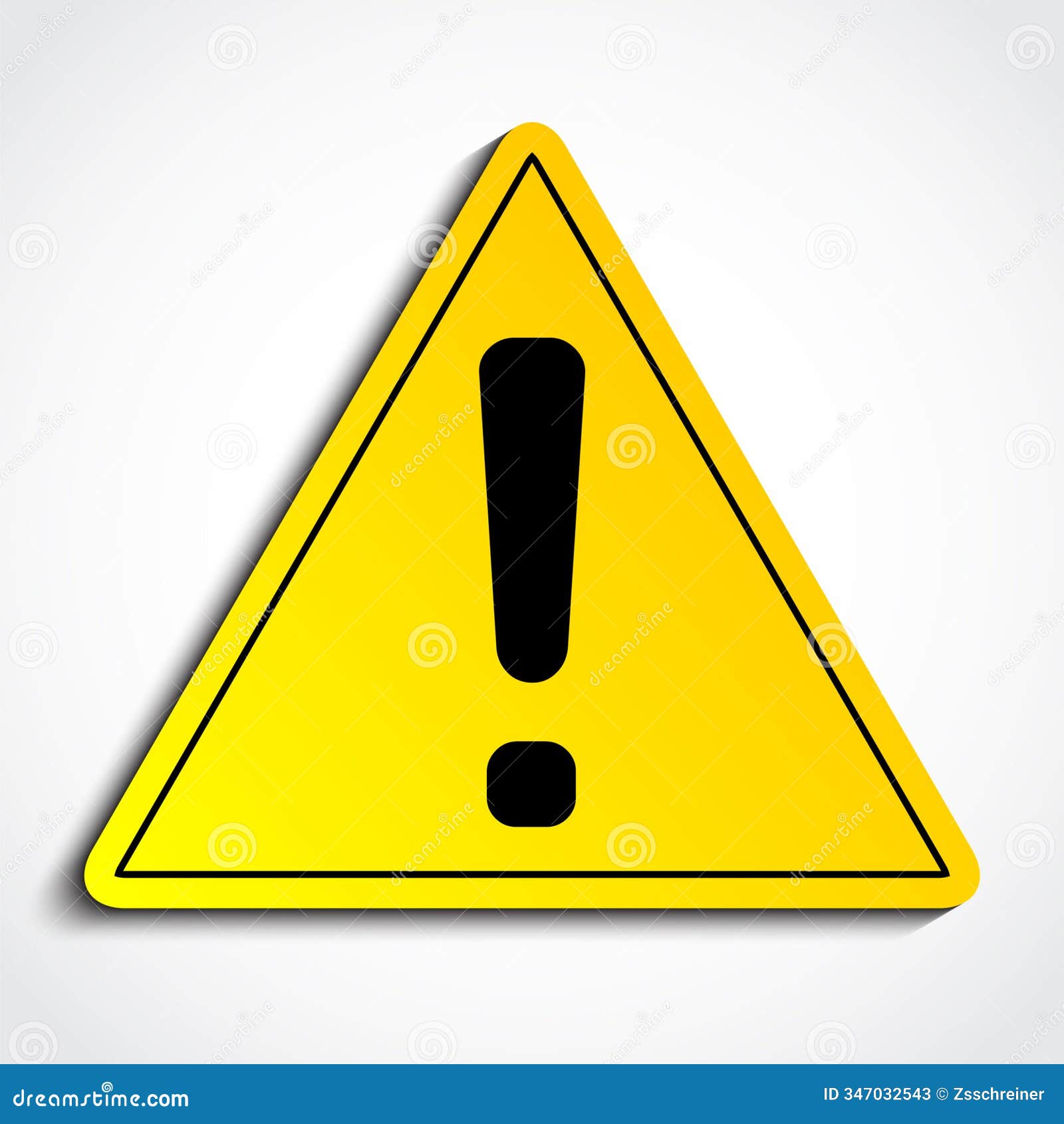3d Yellow Triangle with Exclamation Mark Stock Vector - Illustration of ...