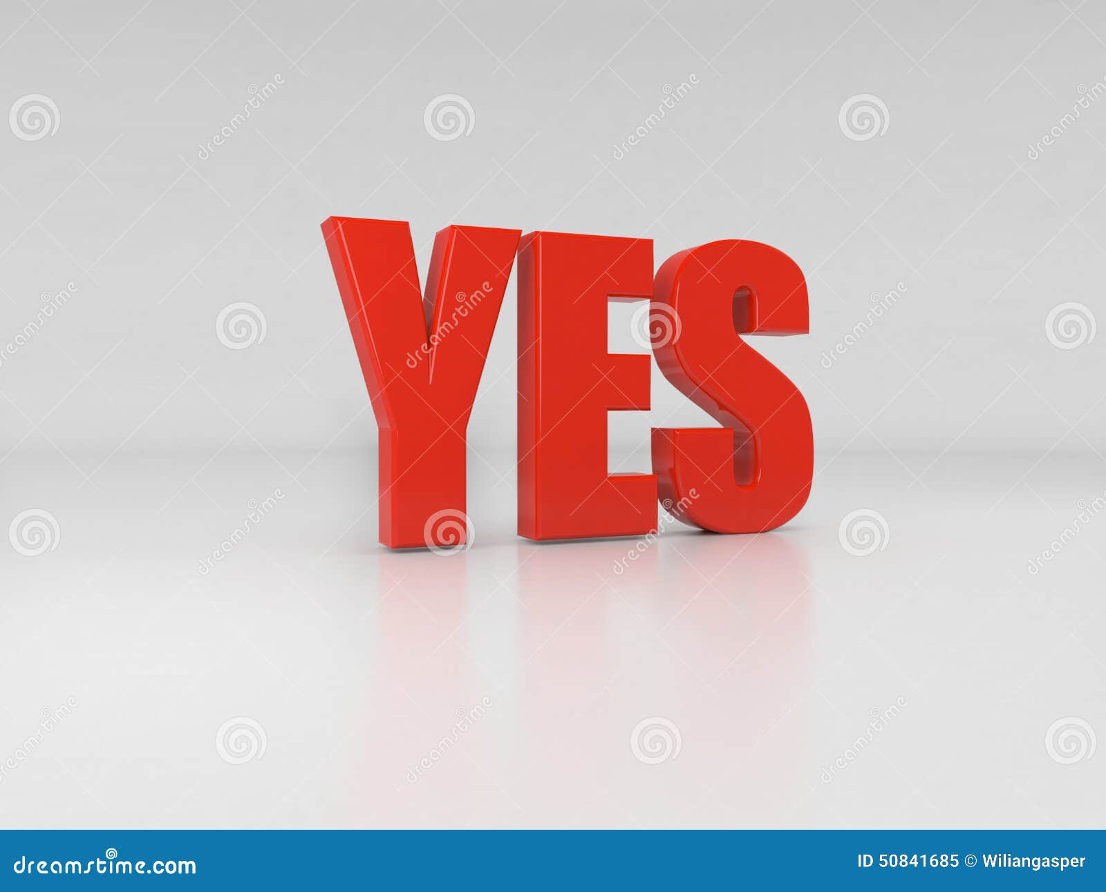 3D Yes Letter Text stock illustration. Illustration of floor - 50841685