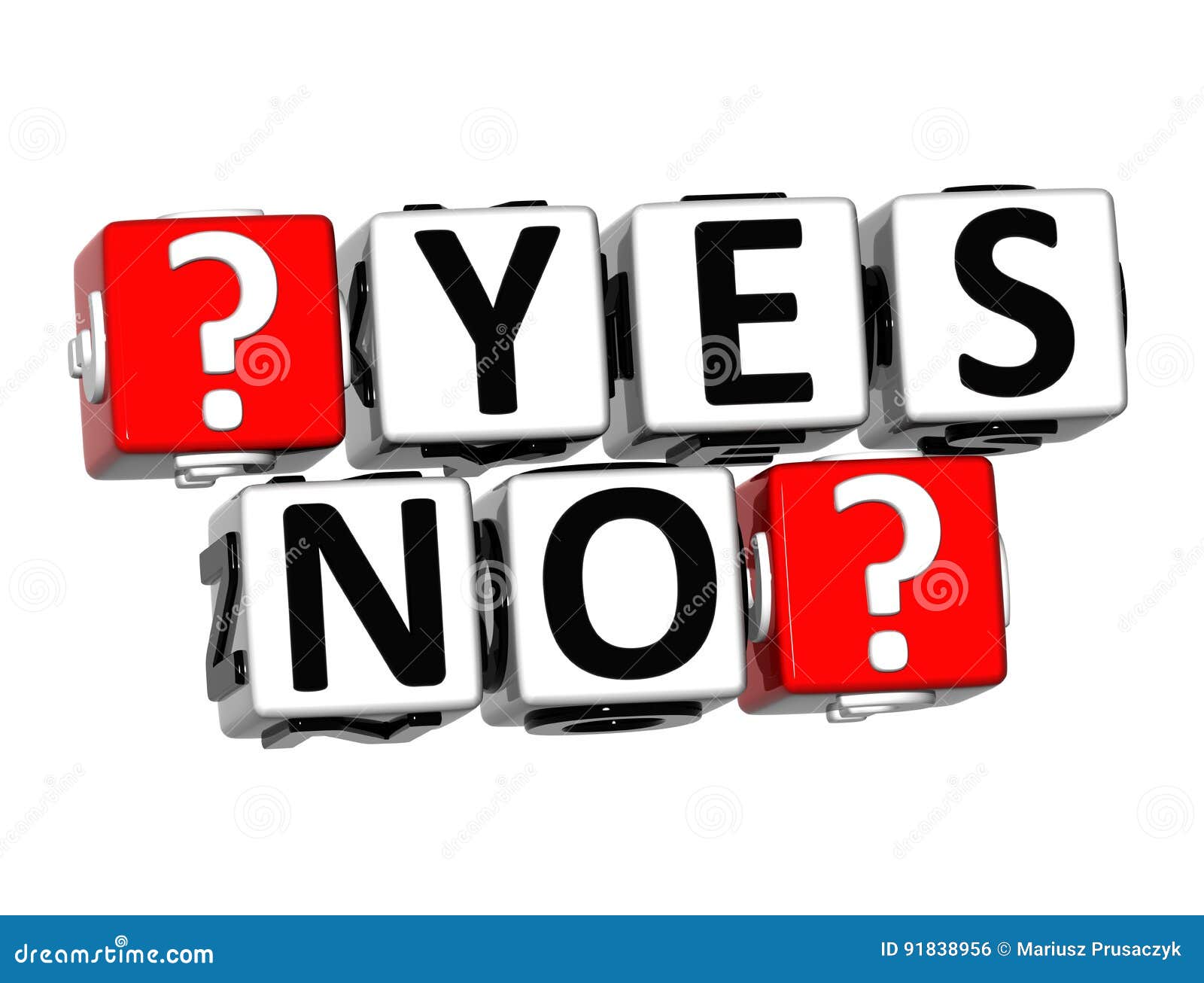 3D Yes No Button Click Here Block Text Stock Illustration ...
