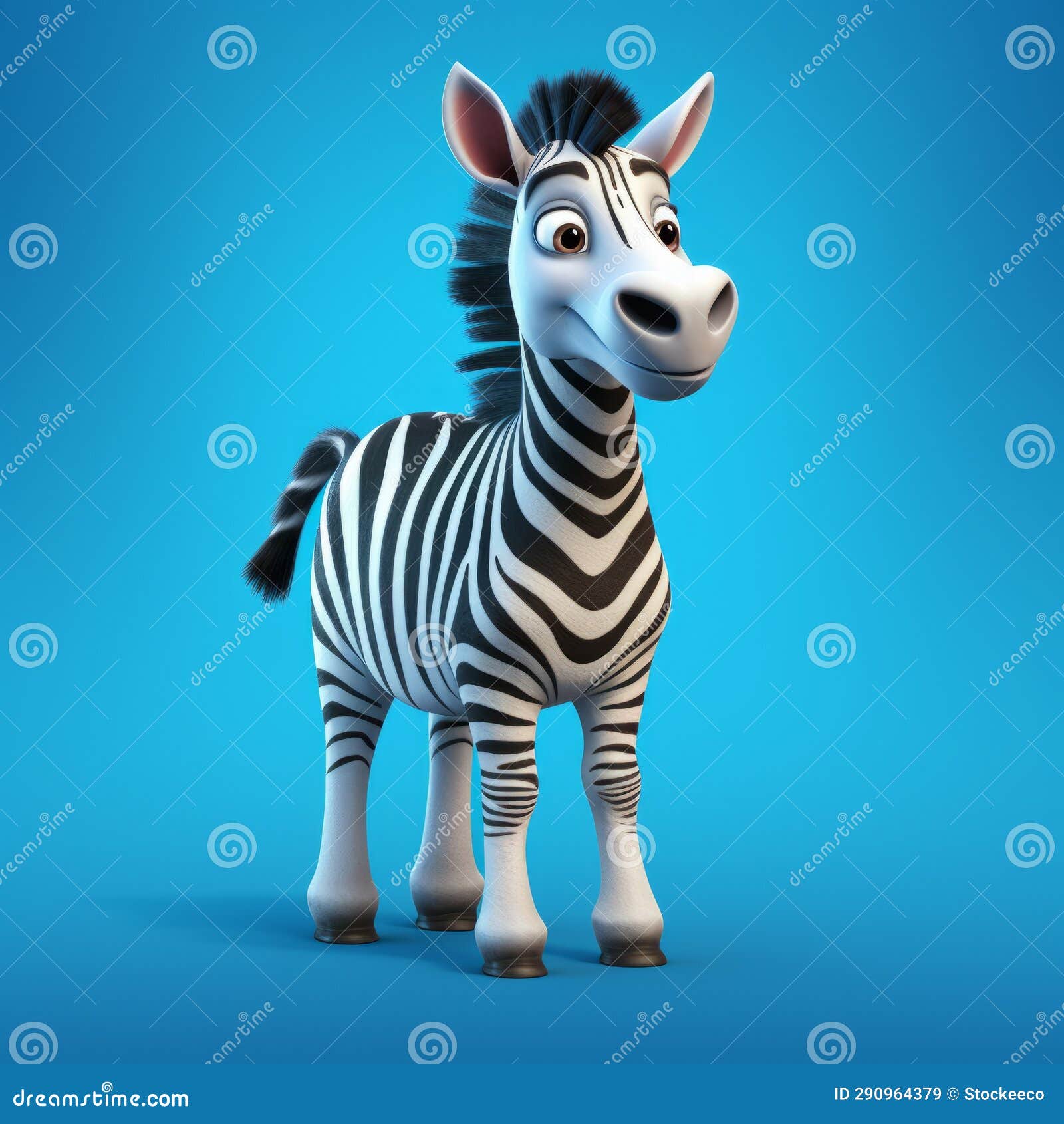 Charming Cartoon Zebra with Expressive Eyes - Detailed 3d Character ...