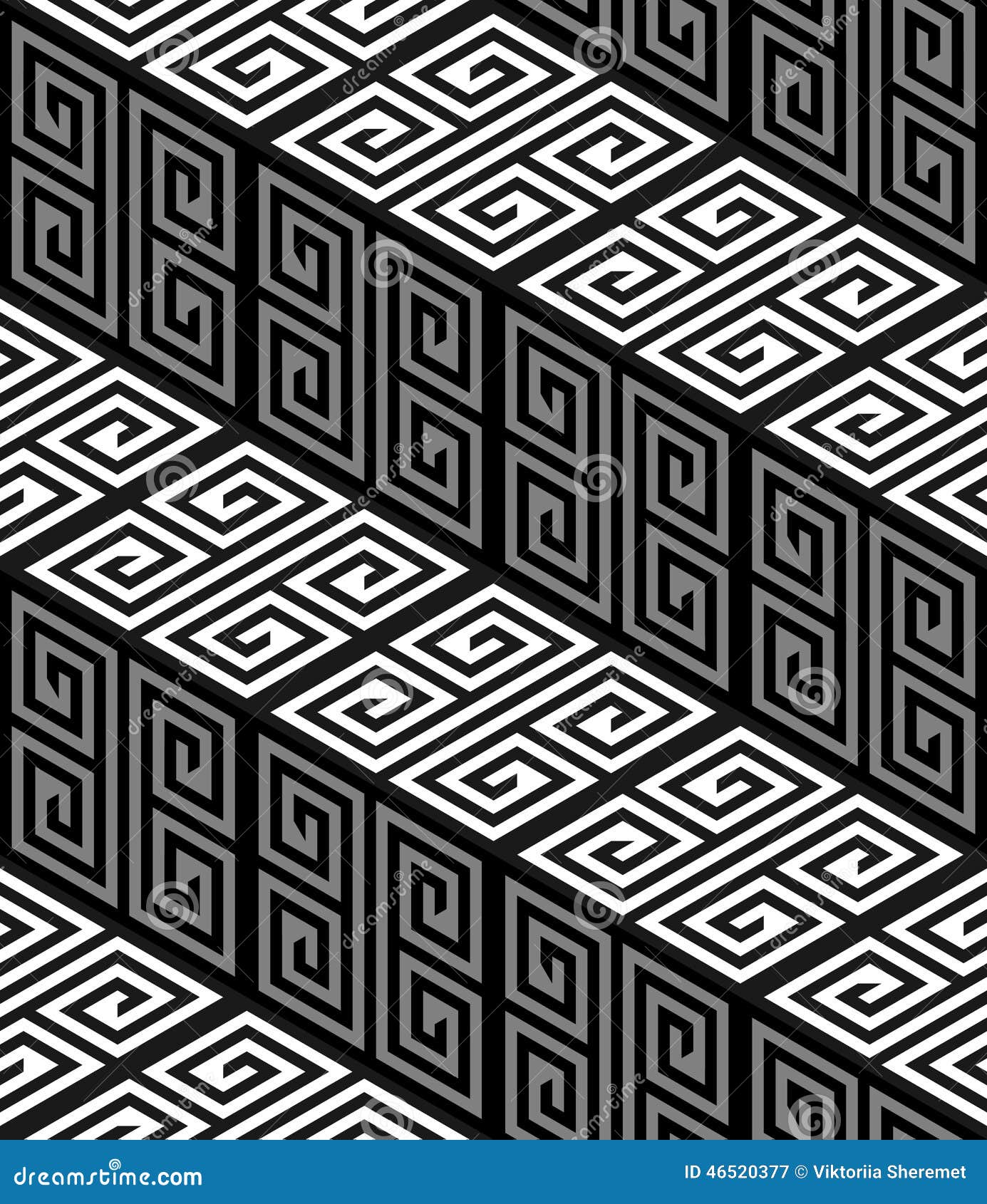 3D Zig Zag Stairs, Op Art Vector Seamless Pattern Stock Vector ...