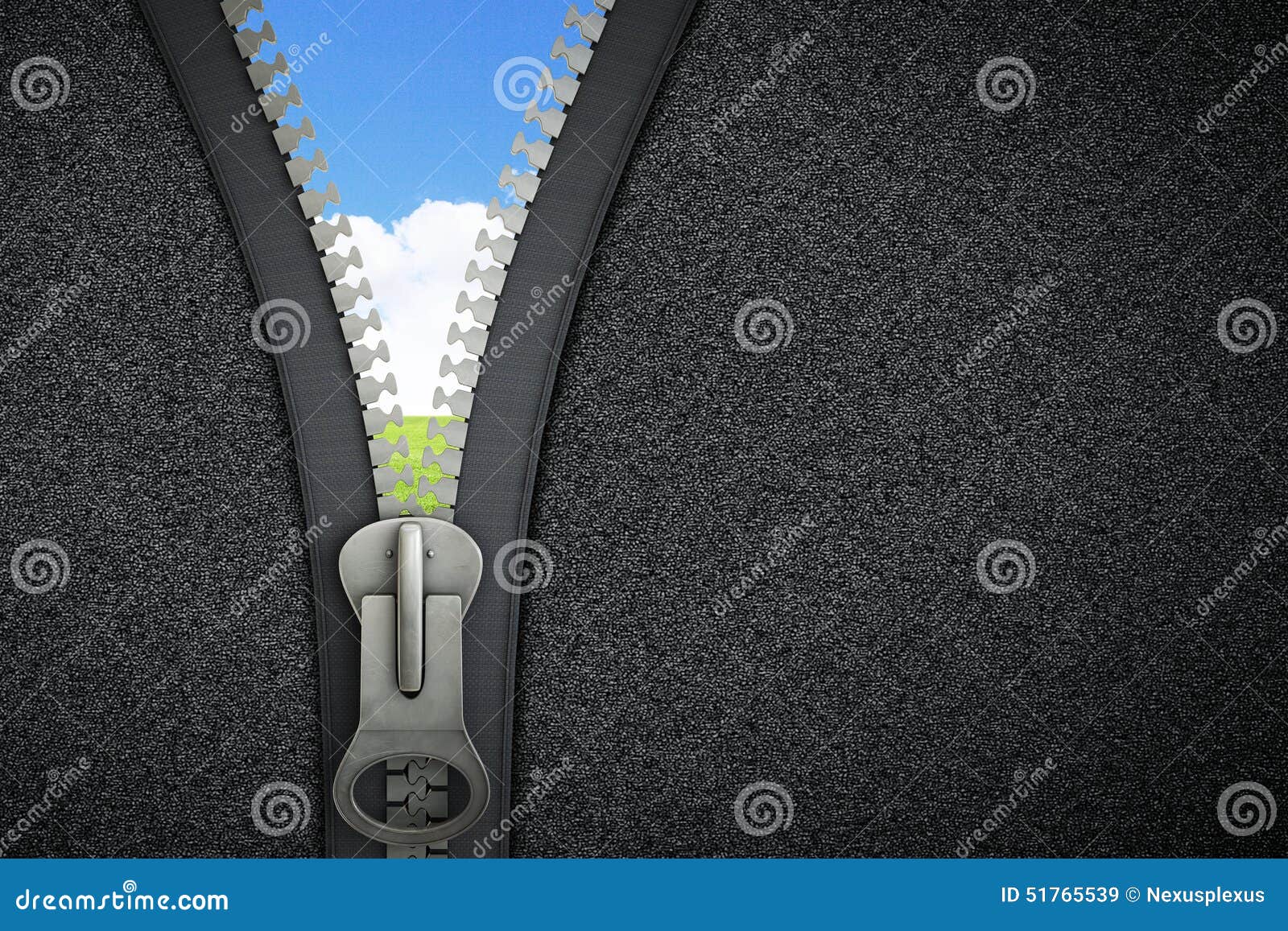3 D zipper stock illustration. Illustration of meadow - 51765539