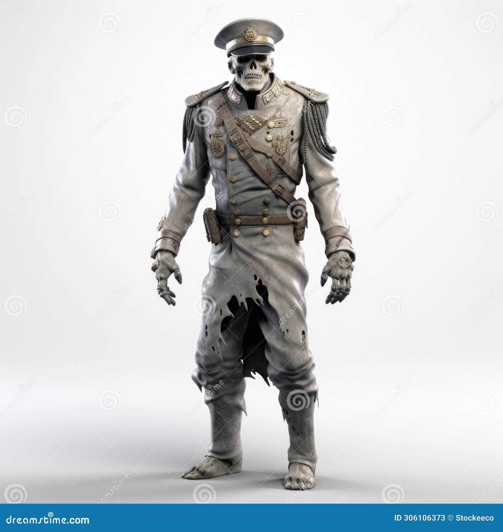 3d Zombie Admiral: a Twisted Ghost Model in Cryengine Style Stock ...