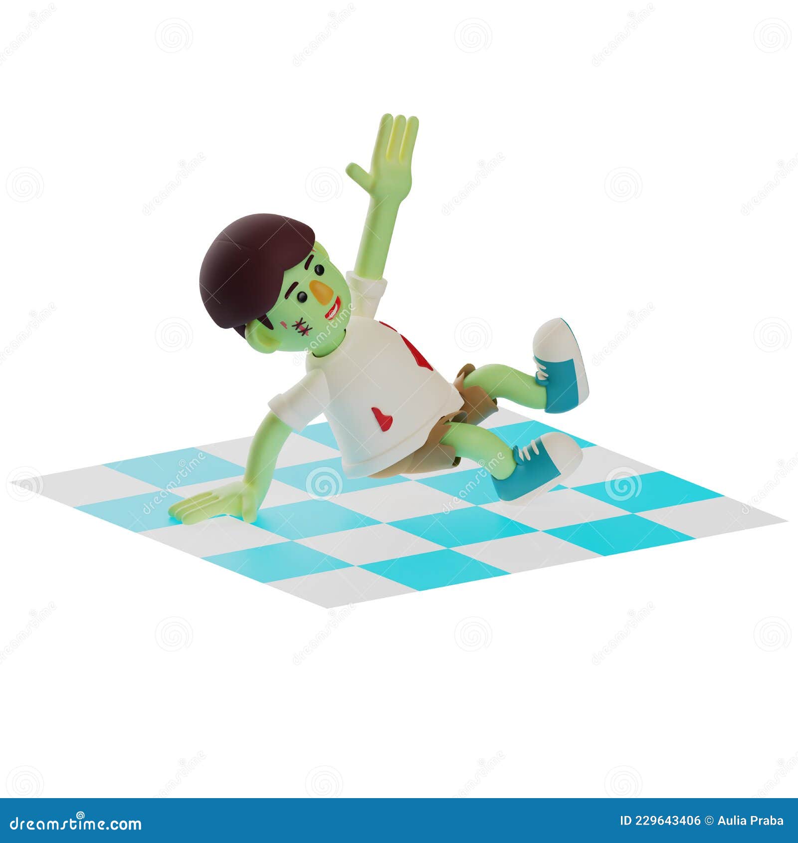 3D Zombie Cartoon Design Dancing on the Floor Stock Illustration ...