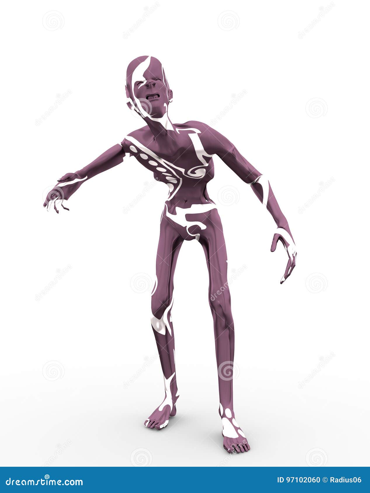 3D zombie model stock illustration. Illustration of corpse - 97102060