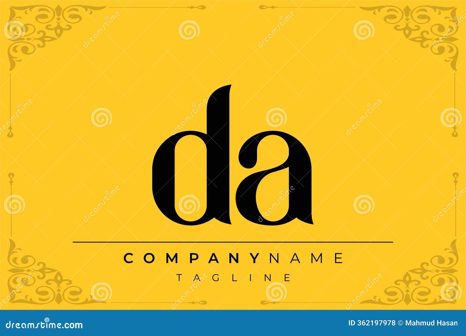 DA abstract luxury logo stock vector. Illustration of graphic - 362197978