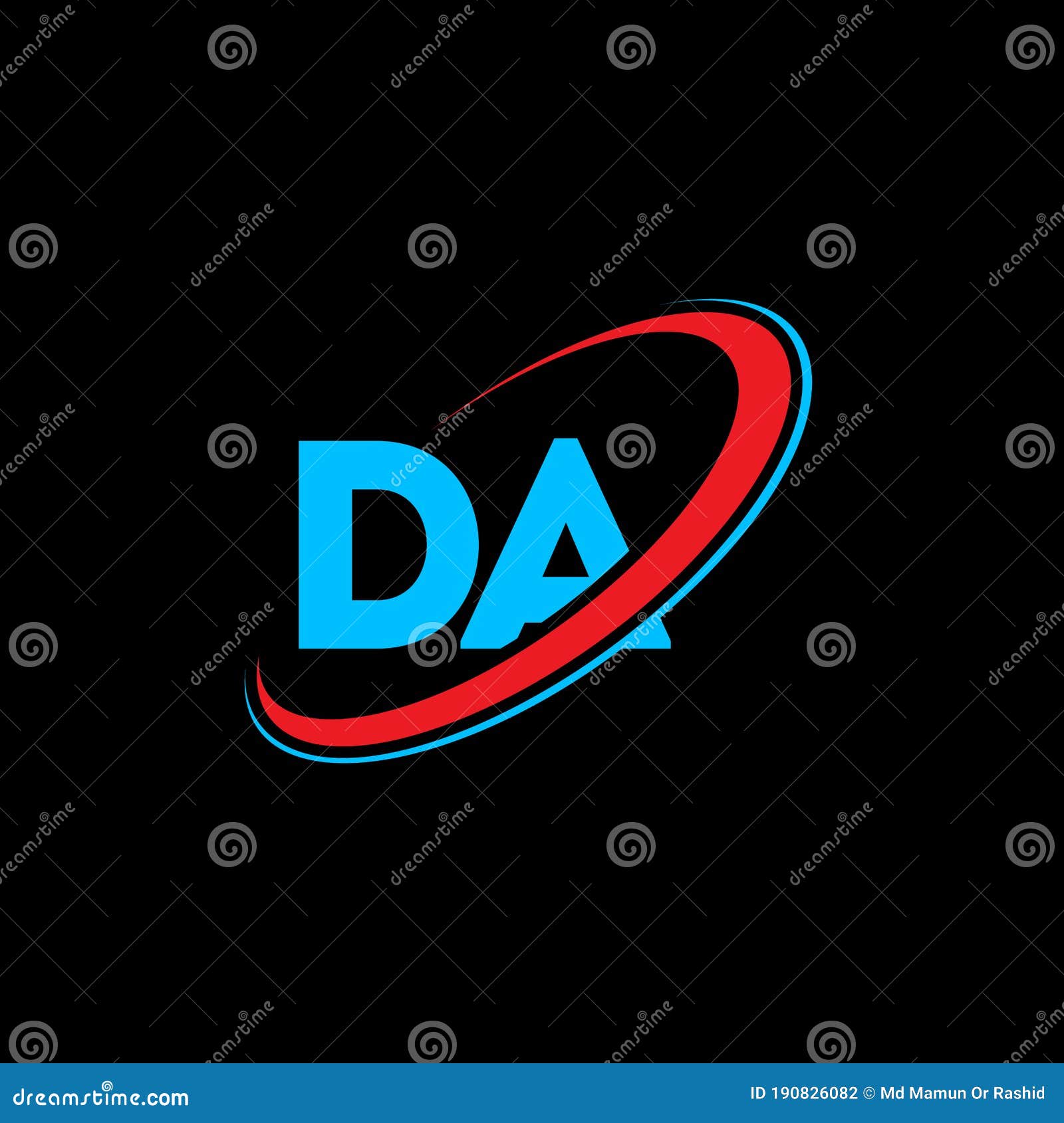 DA D a Letter Logo Design. Initial Letter DA Linked Circle Uppercase ...