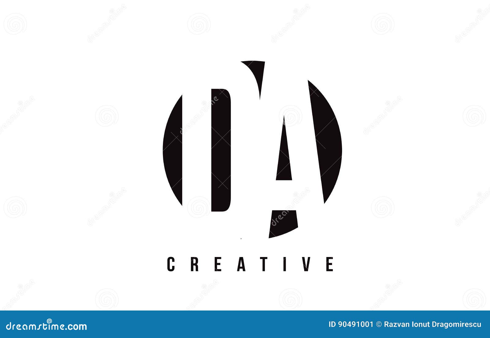 DA D a White Letter Logo Design with Circle Background. Stock Vector ...