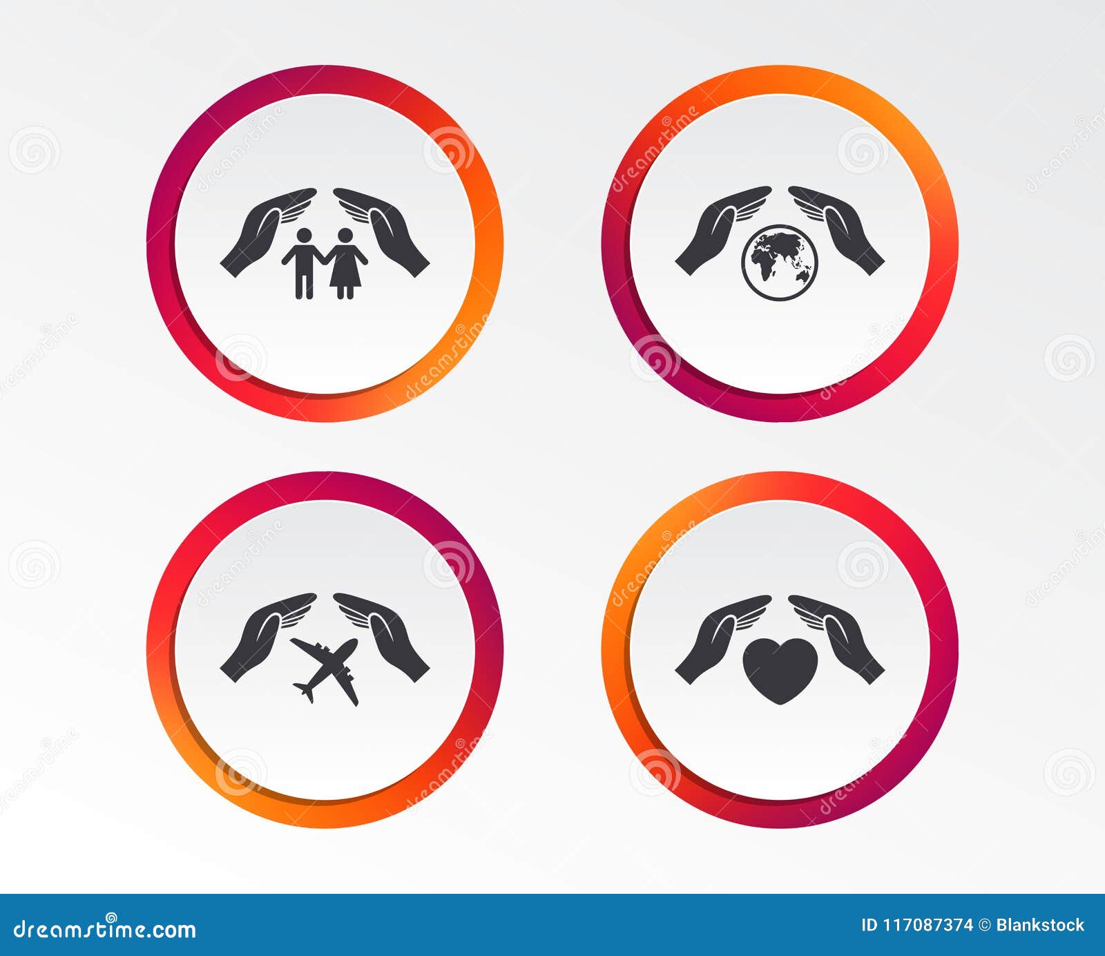 Da Iconos Del Seguro Seguro De Vida Humano Ilustración del Vector ...