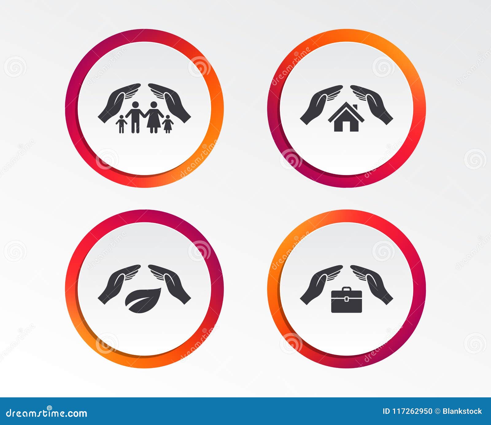 Da Iconos Del Seguro Seguro De Vida Humano Ilustración del Vector ...