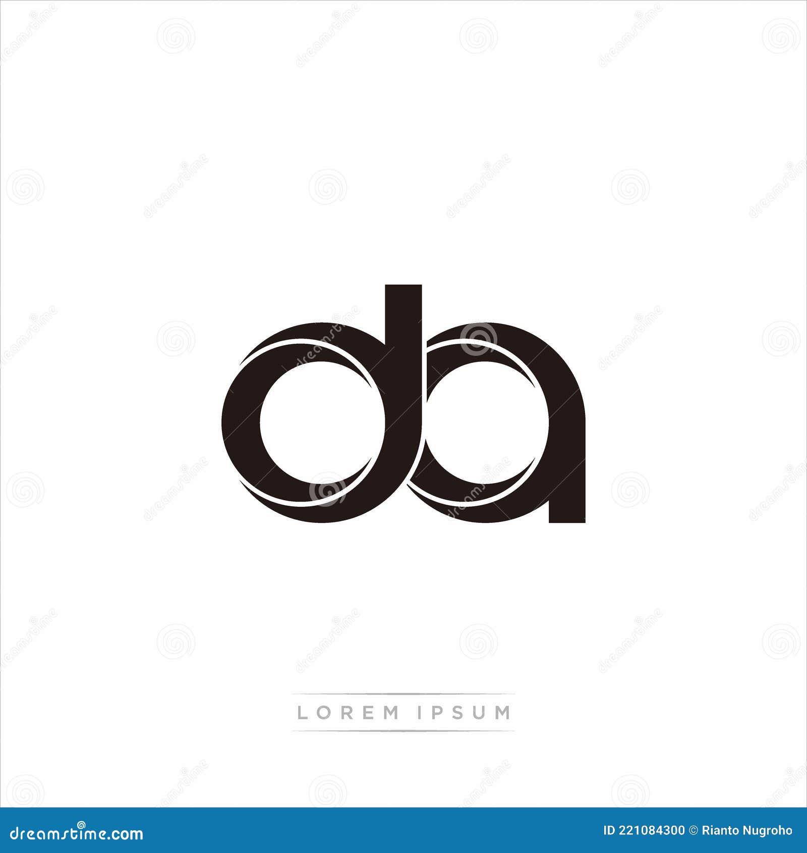 Da Initial Letter Split Lowercase Modern Monogram Linked Outline ...