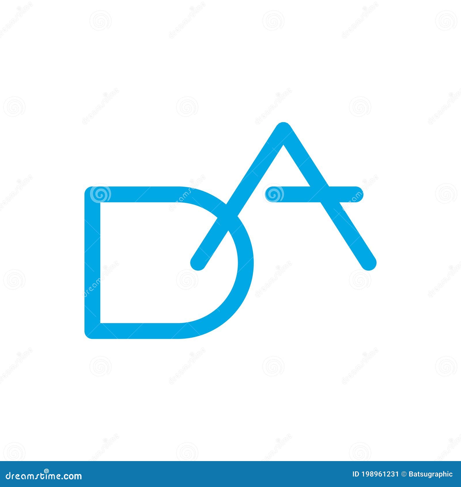 Da Initial Letter Vector Logo Icon Stock Vector - Illustration of ...
